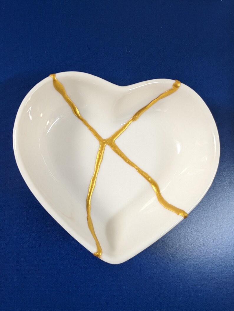 Kintsugi White Small Heart, Kintsugi Gift, Kintsugi for a Broken Heart ...