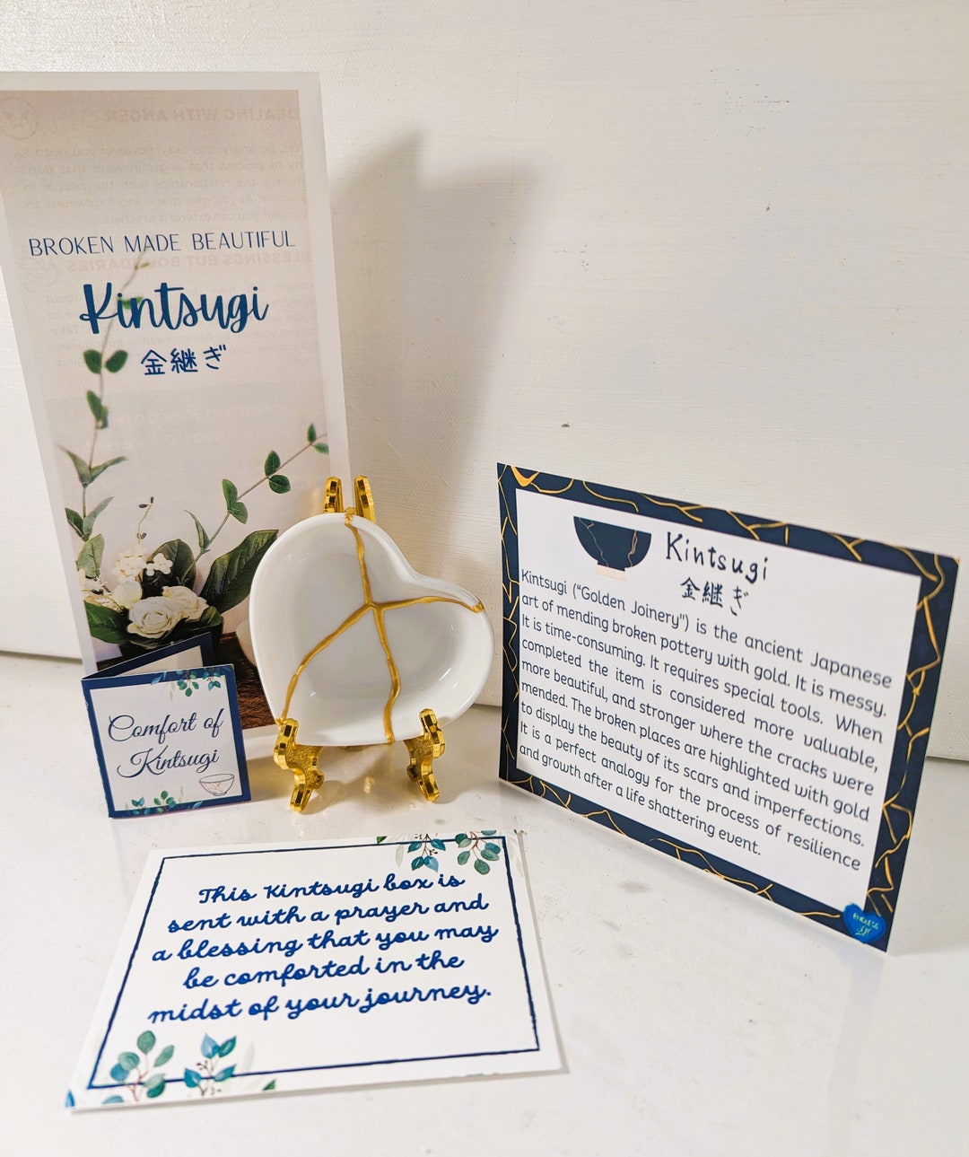 Kintsugi White Small Heart, Kintsugi Gift, Kintsugi for a Broken Heart ...