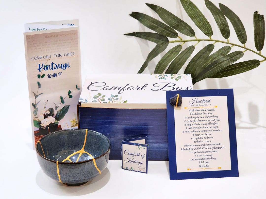 Kintsugi Comfort Box: Grief & Sympathy Gift With Gold Bowl - Etsy