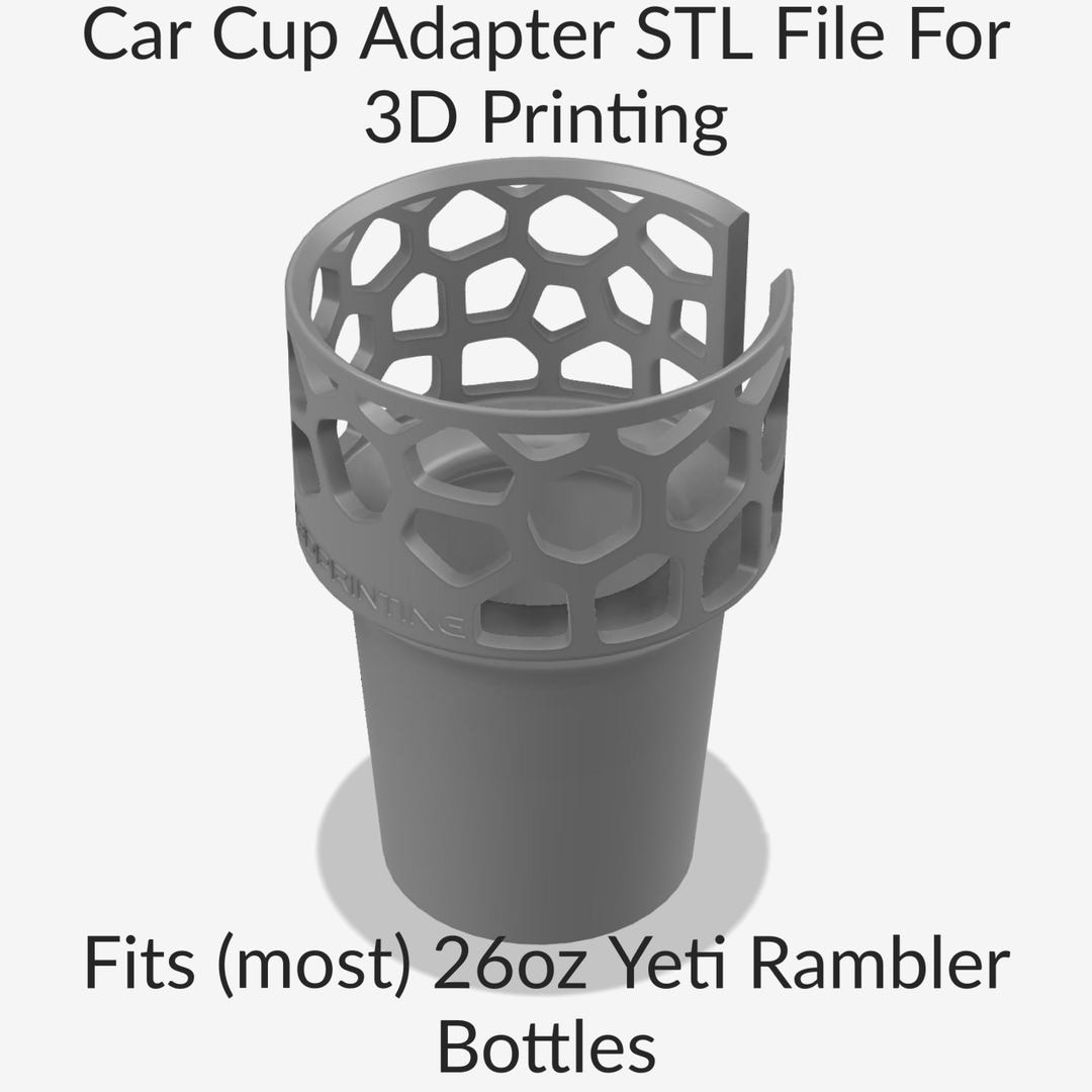 Car Cup Holder Adapter STL for 3D Printing, Digital File, 91mm Diameter ...