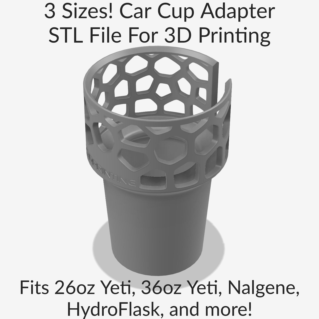 3 Different Sizes Car Cup Holder Adapter STL for 3D Printing, Digital ...
