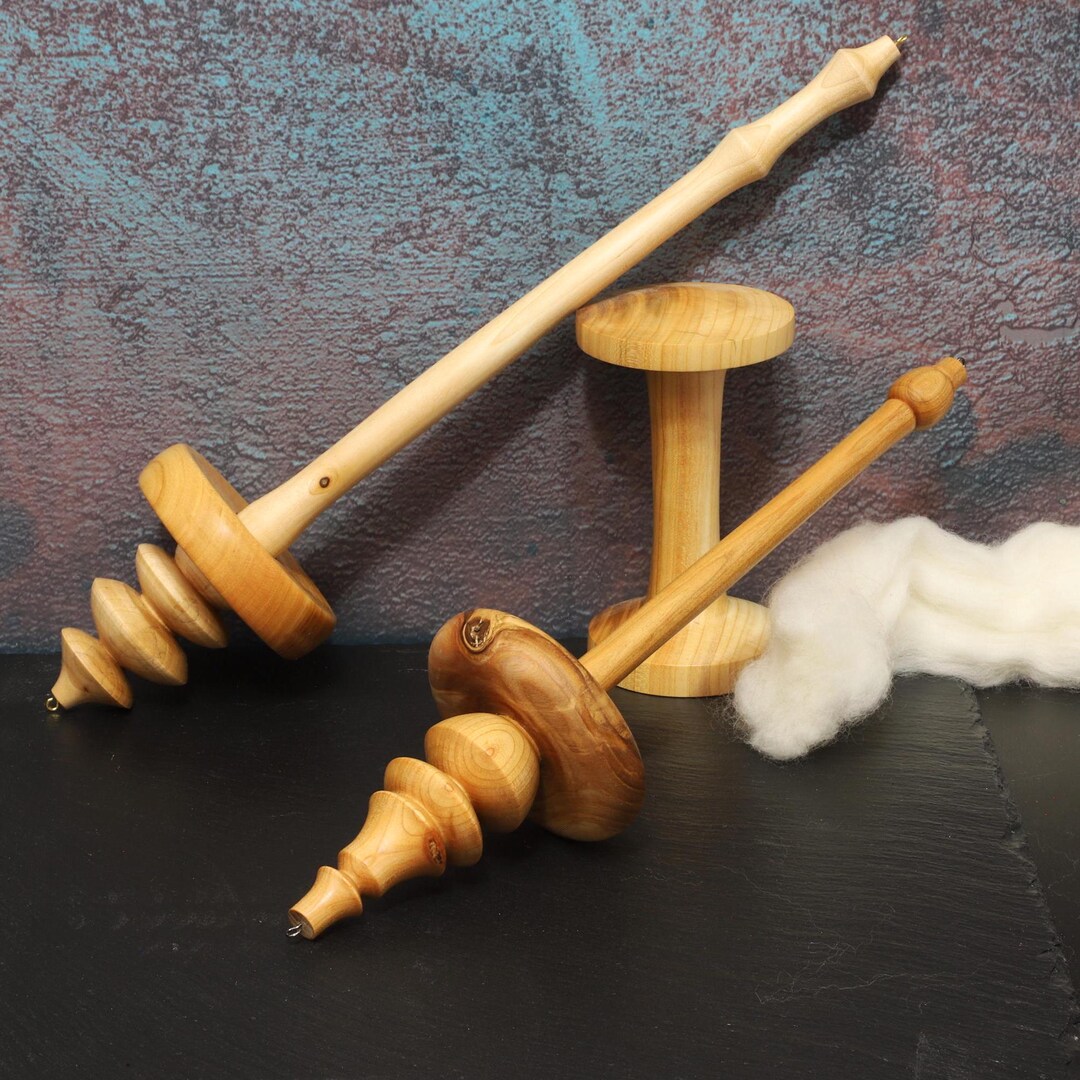 Noble Hand Spindles With Spools / Drop Spindle / Classic Hand-turned ...