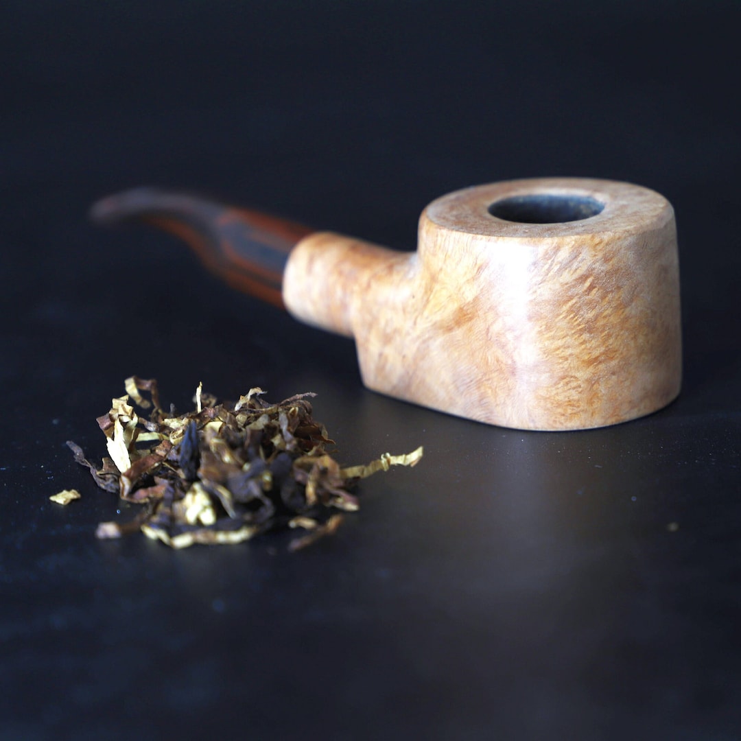 Bright Briar Tobacco Pipe / Twisted Mouthpiece With Grain / Eccentric ...