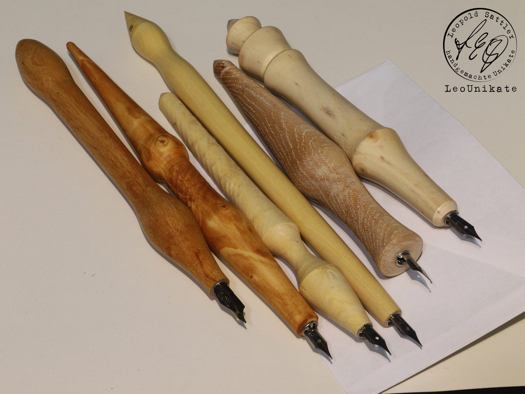 Calligraphy Pens / Pen Holders for Inks & Ink / Hand-turned in Bavaria ...