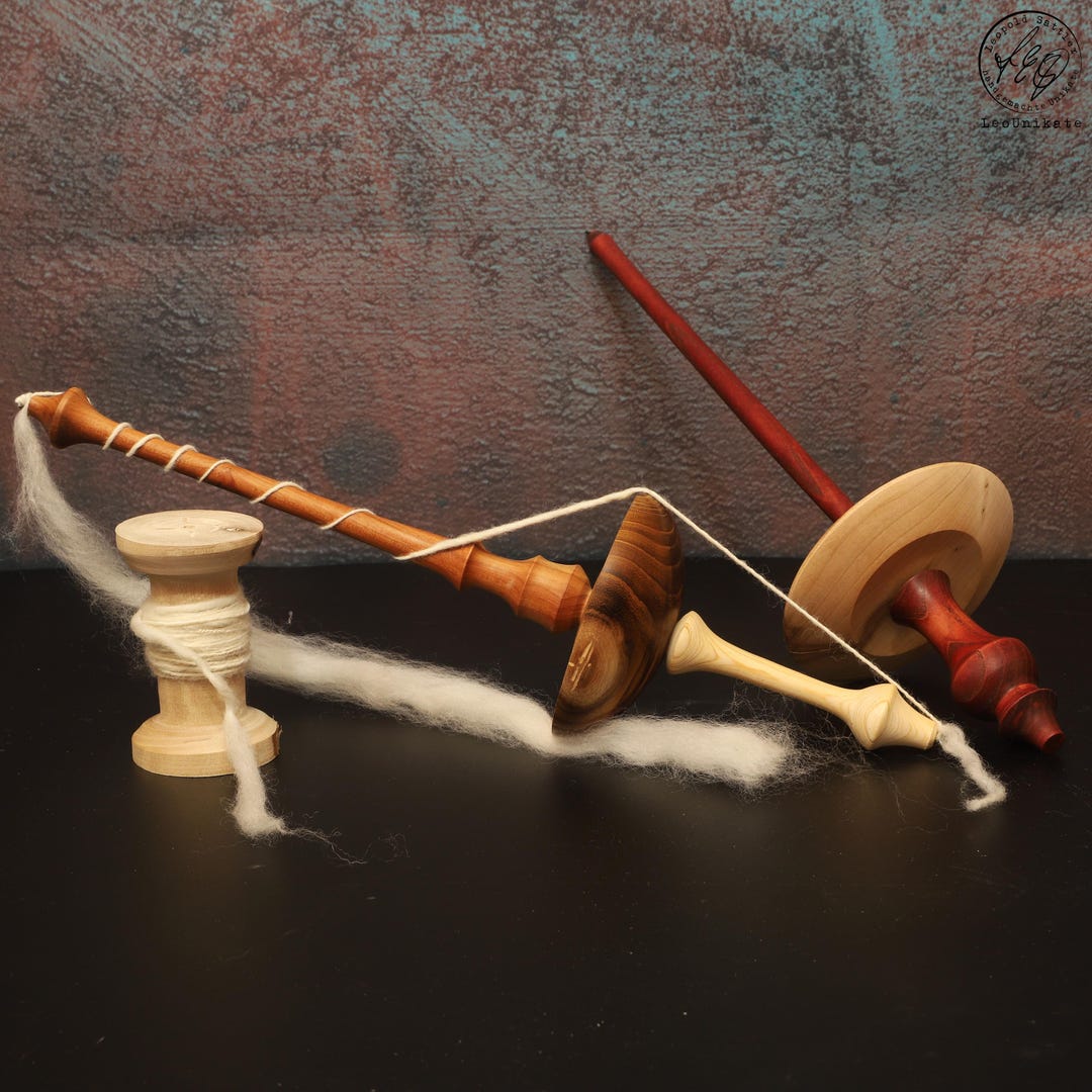 Noble Hand Spindles With Spools / Drop Spindle / Classic Hand-turned ...