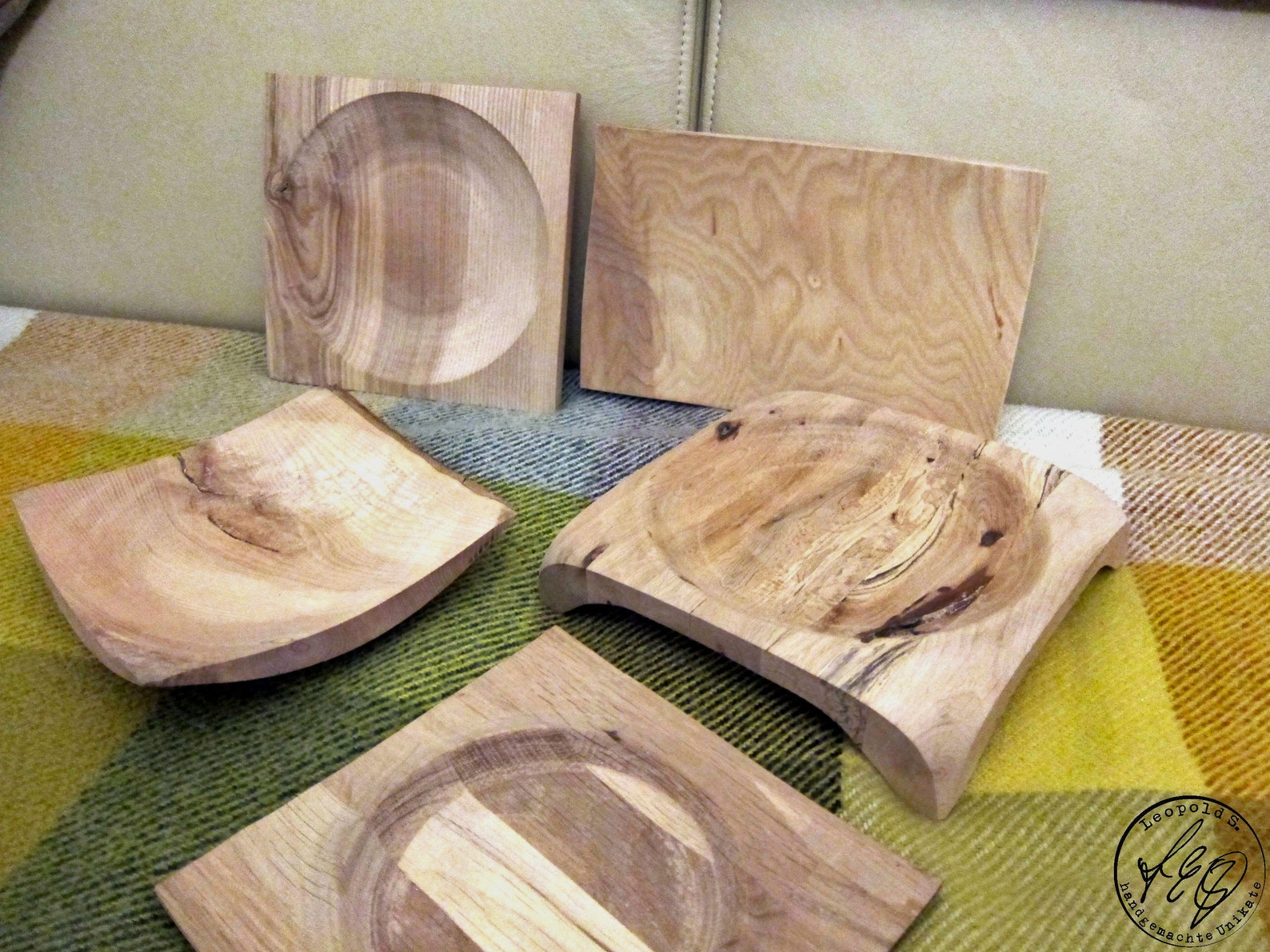 Turned Wooden Plates Rectangular & Square Made of Hardwood / Handmade ...