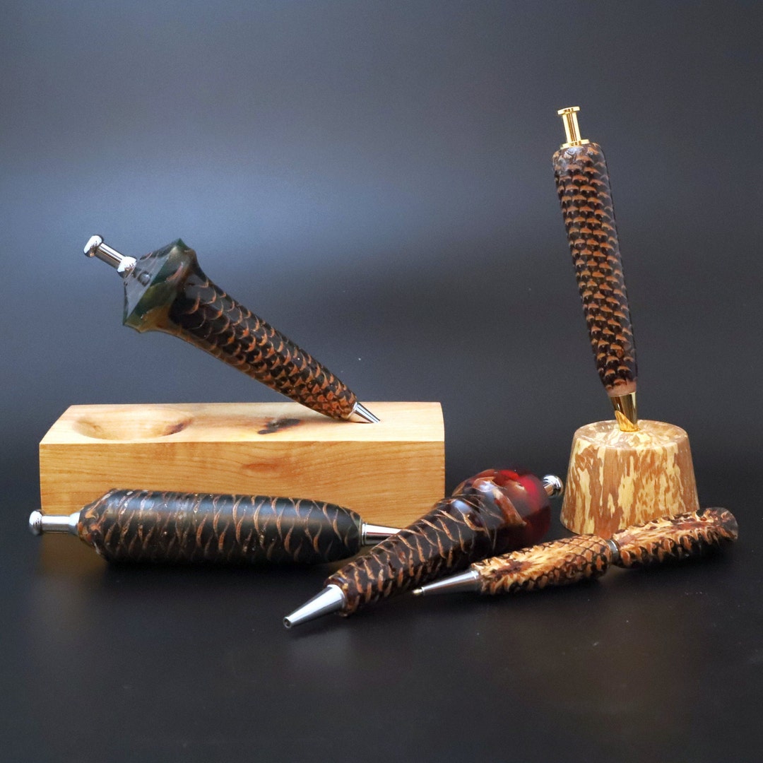 Spruce Cone Ballpoint Pen Turned by Hand / Epoxy Resin Art / Noble ...