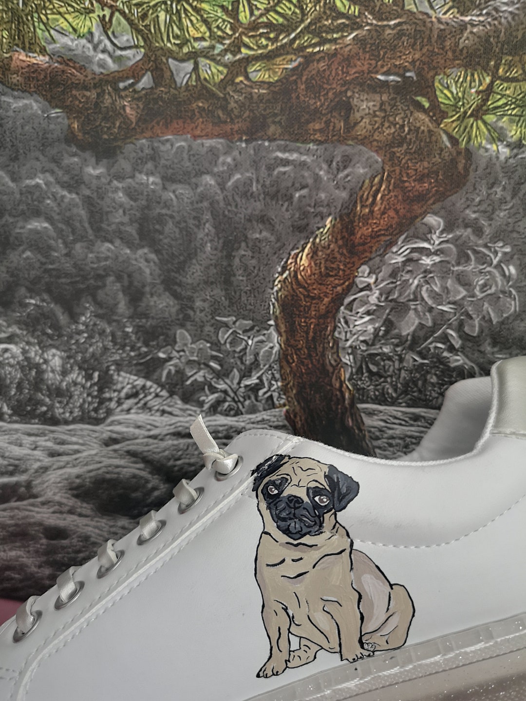 Dog Pug Carlin Mops Custom Nike Air Force 1hand-painted Shoes ...