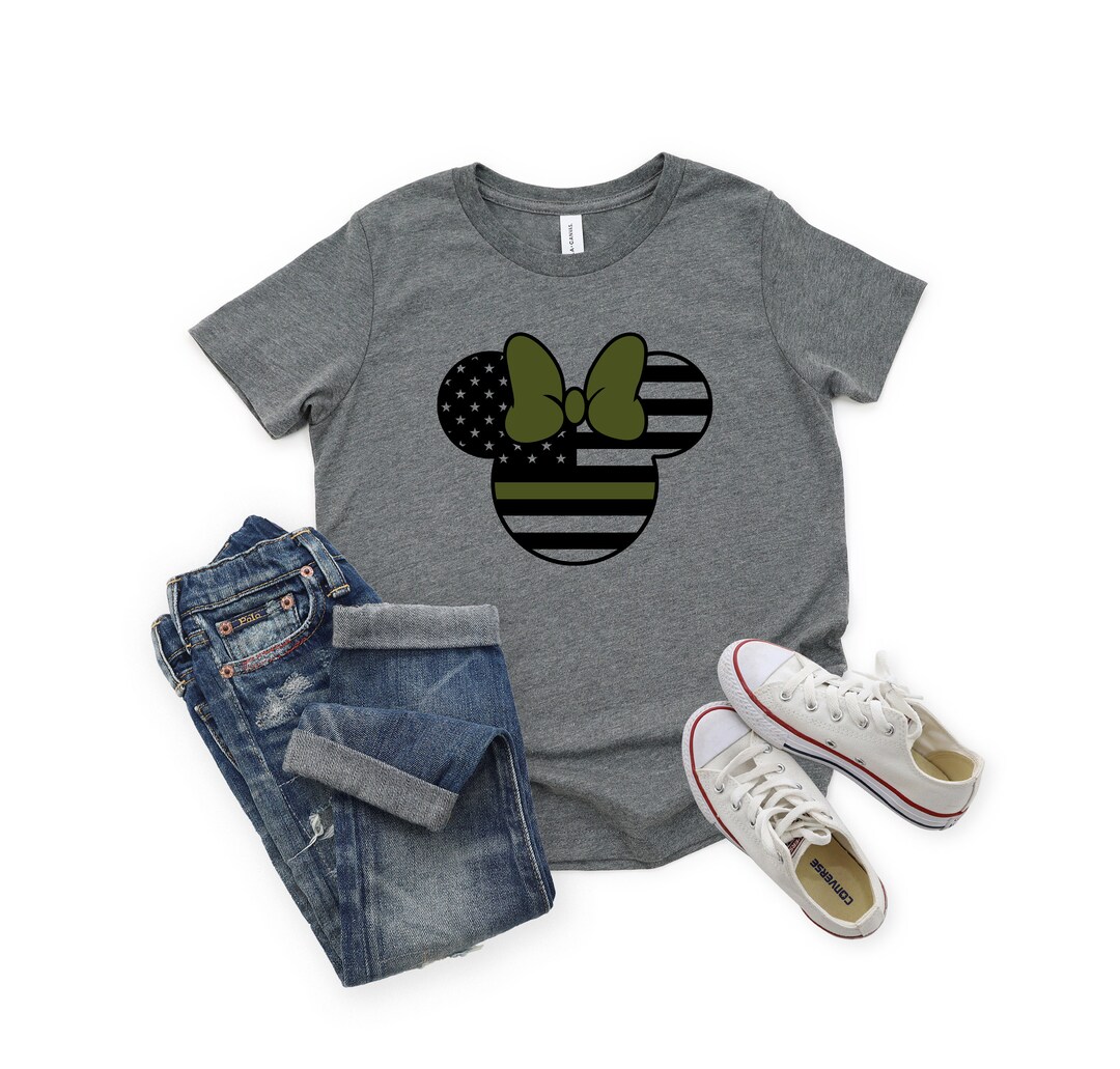 Military Minnie Mouse Unisex Kids T-shirt, Disney Kids T-shirt ...