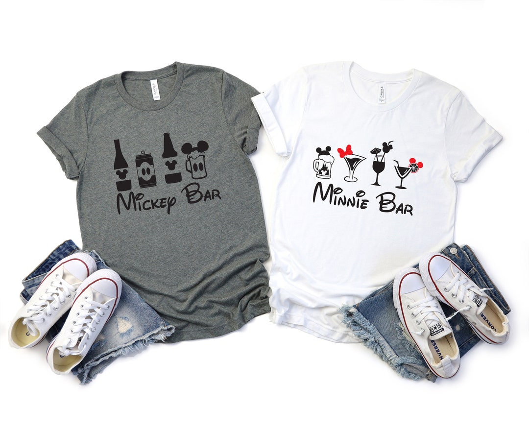 Minnie Bar & Mickey Bar, Minnie and Mickey Mouse Unisex T-shirts ...
