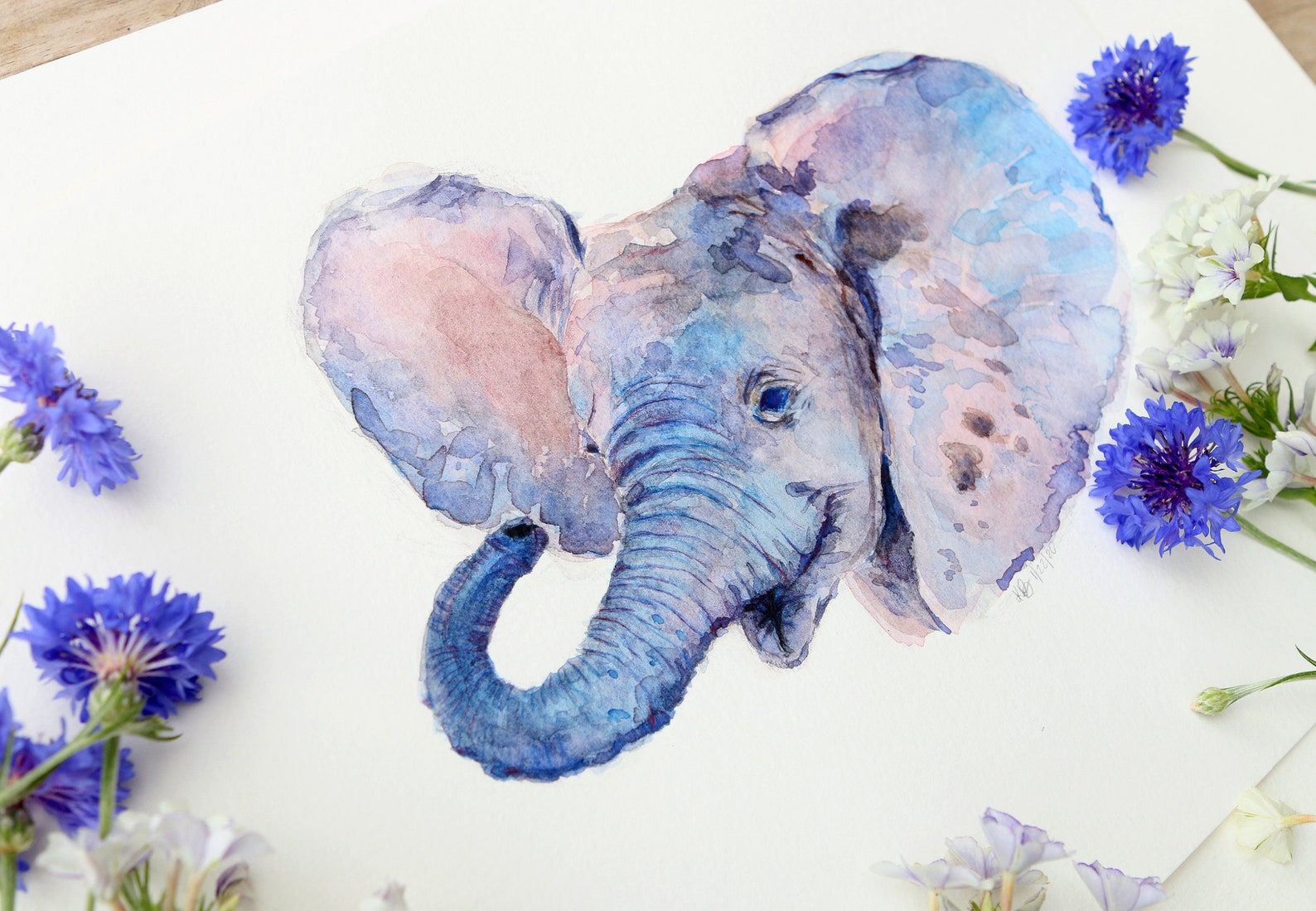 Baby Elephant, Baby Nursery, Watercolor Elephant, Baby Elephant Print ...