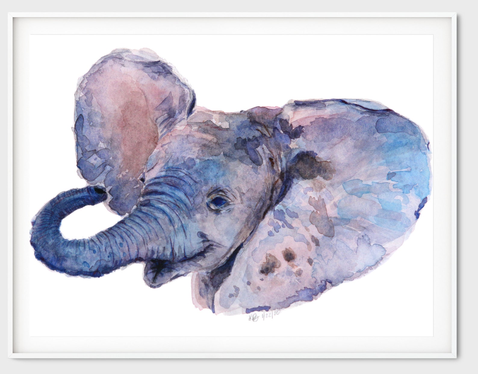 Baby Elephant, Baby Nursery, Watercolor Elephant, Baby Elephant Print ...