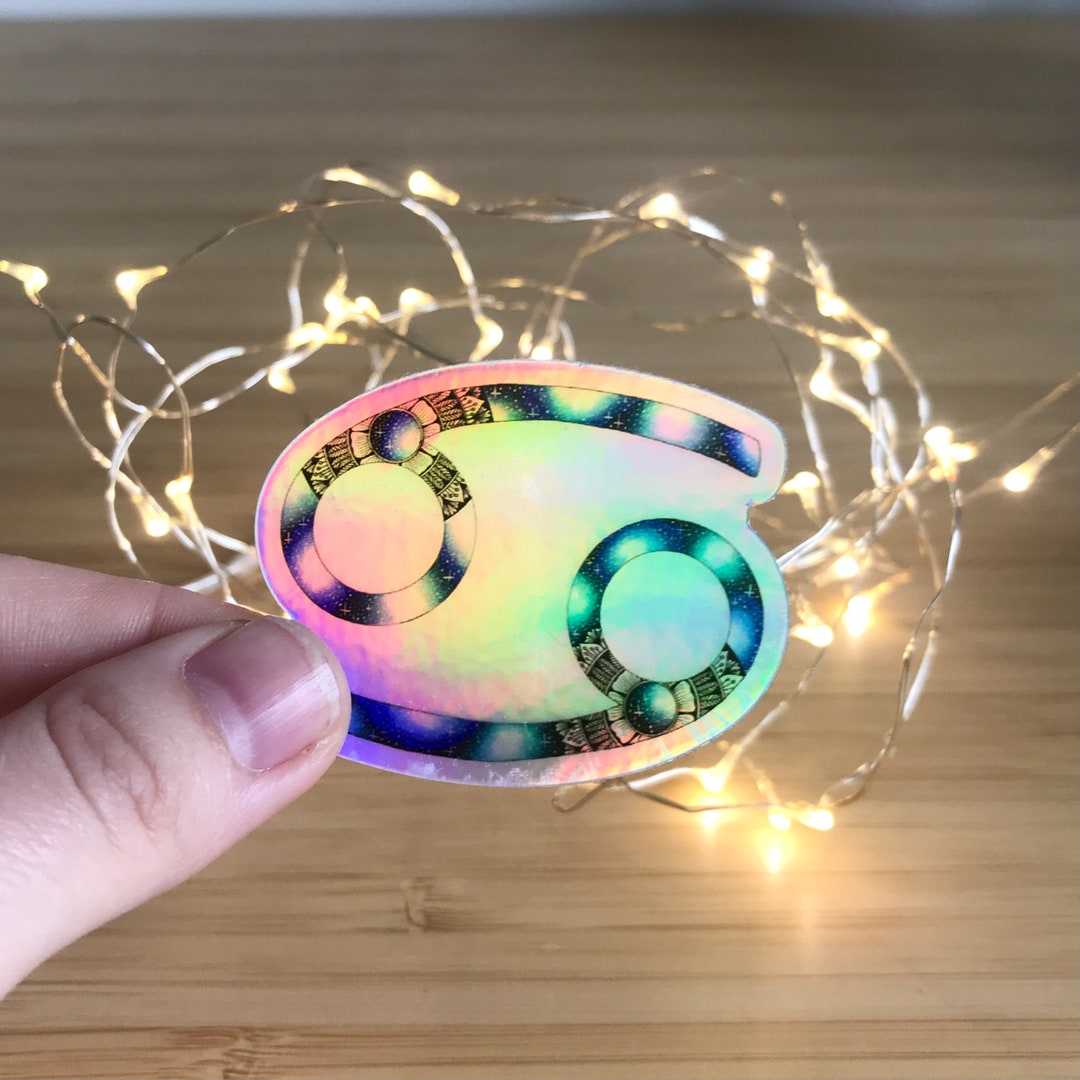 Cancer Zodiac Holographic Vinyl Sticker Galaxy Mandala - Etsy