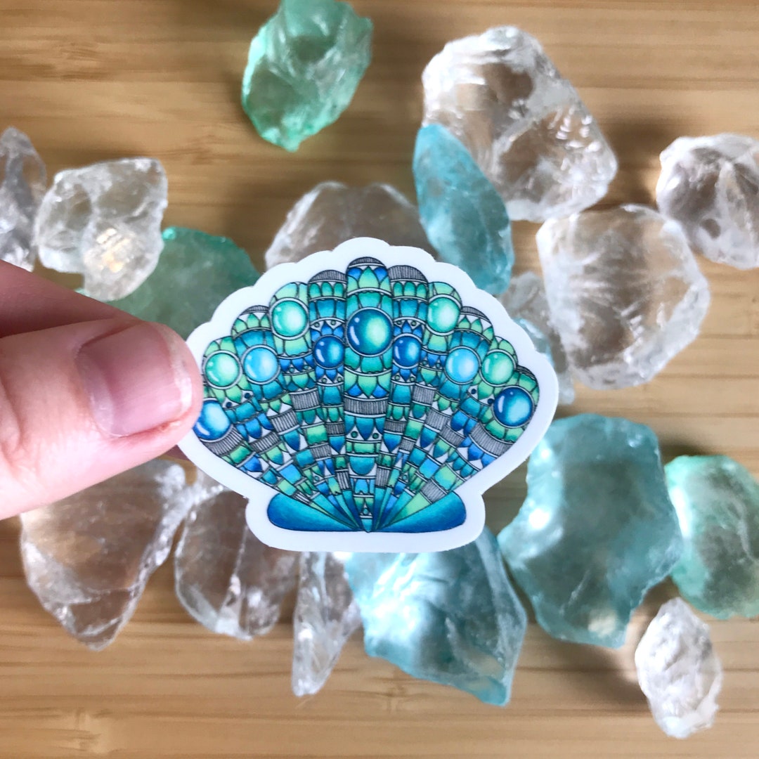 Seashell Mandala Clear Vinyl Sticker, 2x2 In - Etsy
