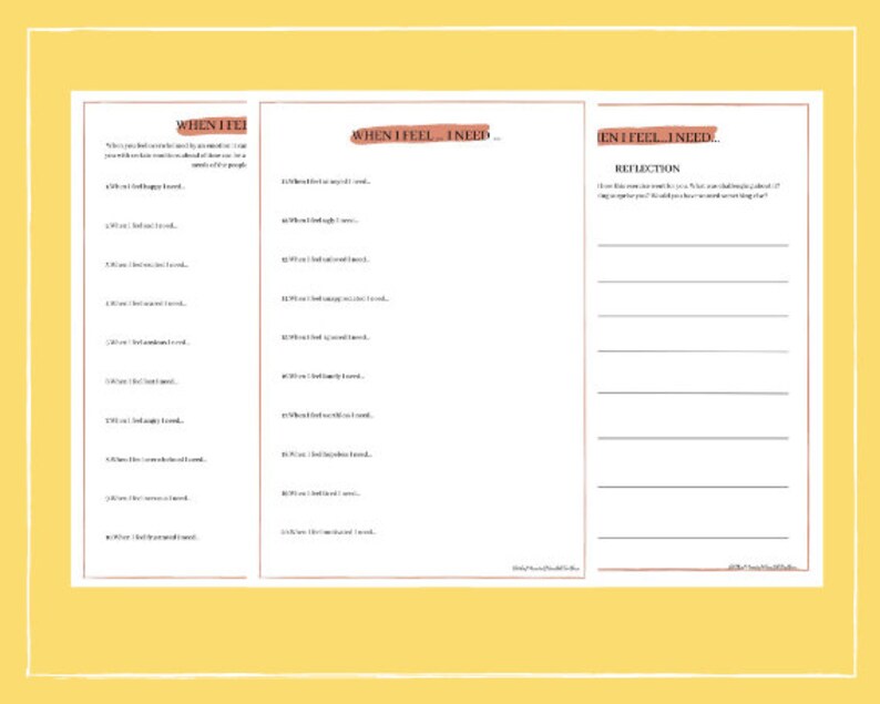 Emotion Identifying Worksheet and Exercise - Etsy