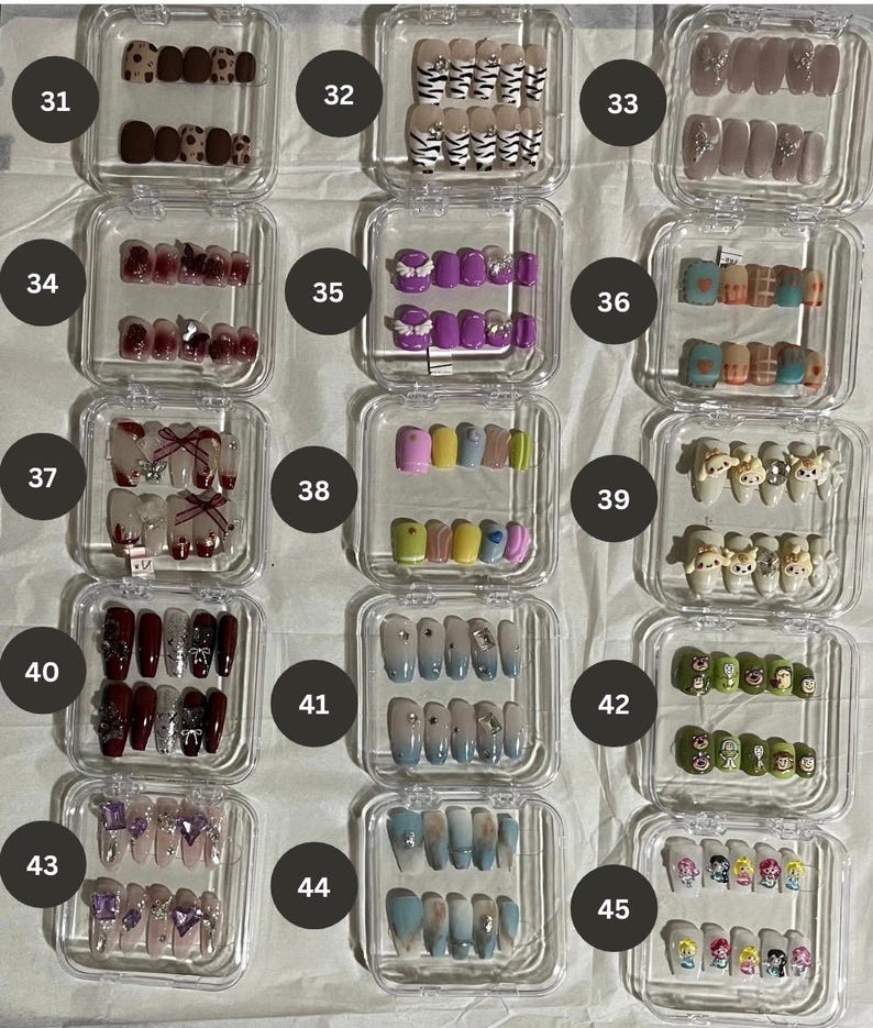 Medium Size Acrylic Press-on-nails - Etsy