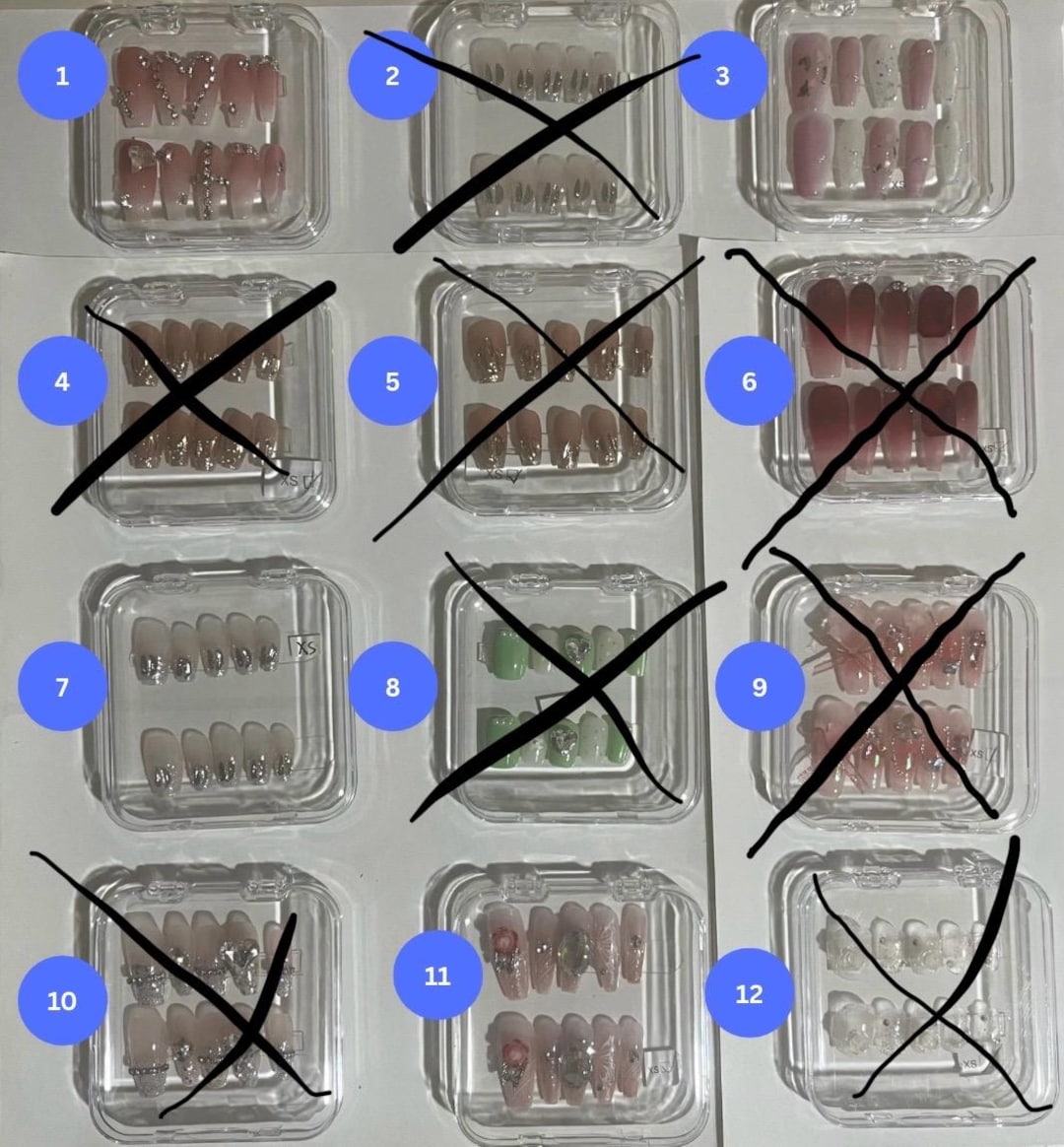 Extra Small Size Acrylic Press-on-nails - Etsy