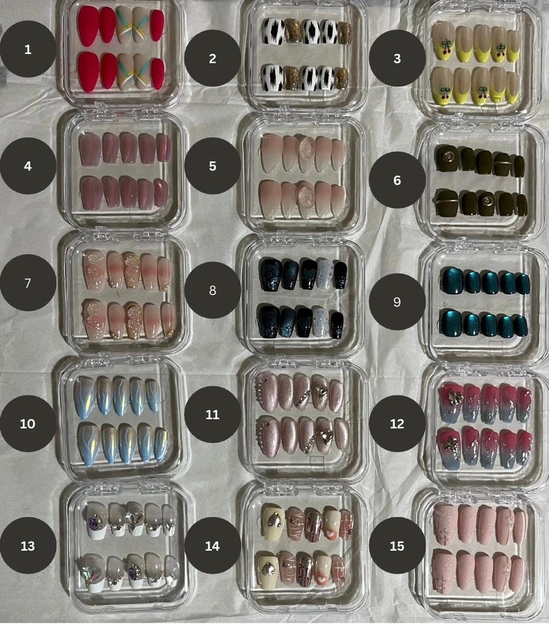 Medium Size Acrylic Press-on-nails - Etsy