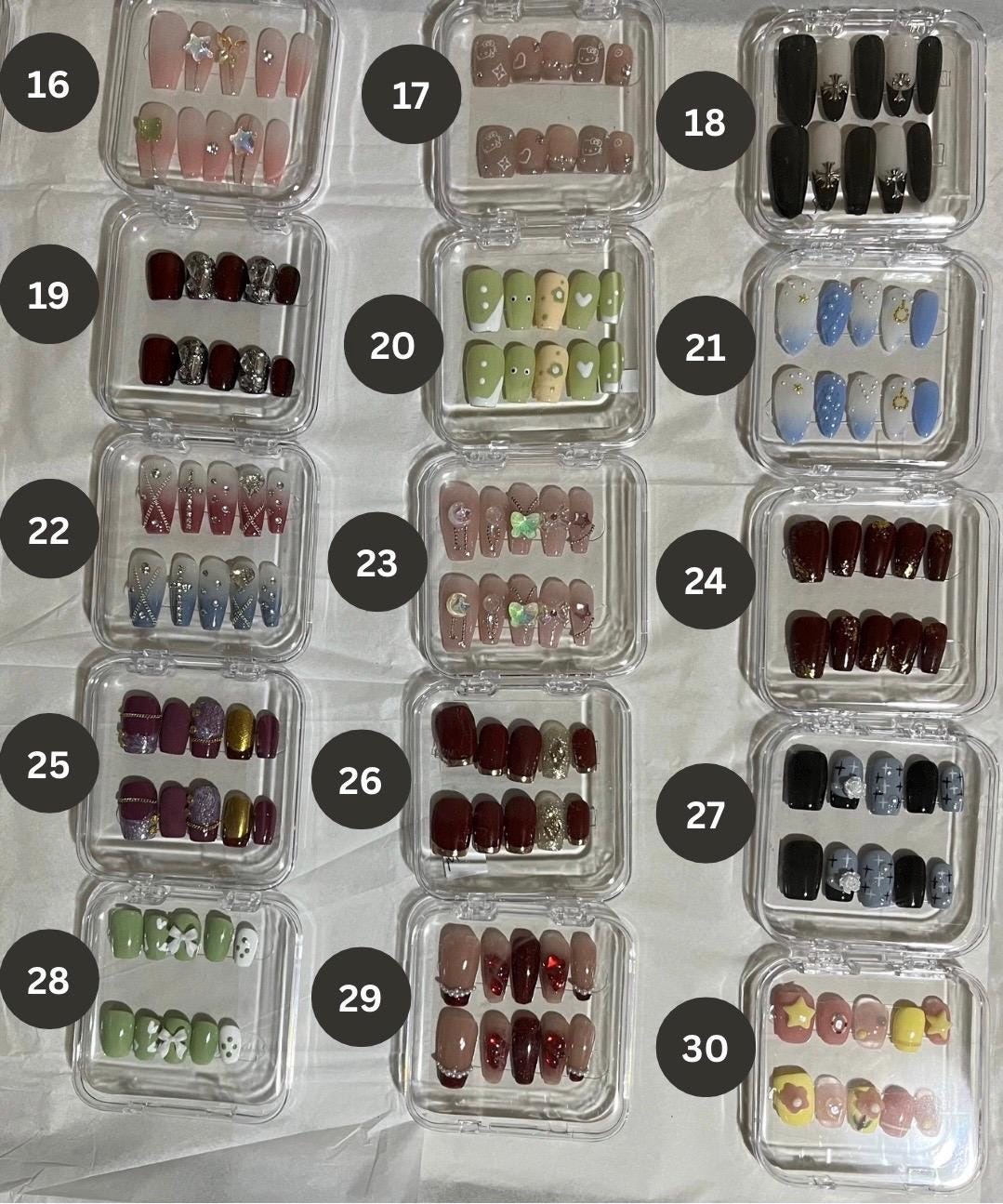 Medium Size Acrylic Press-on-nails - Etsy