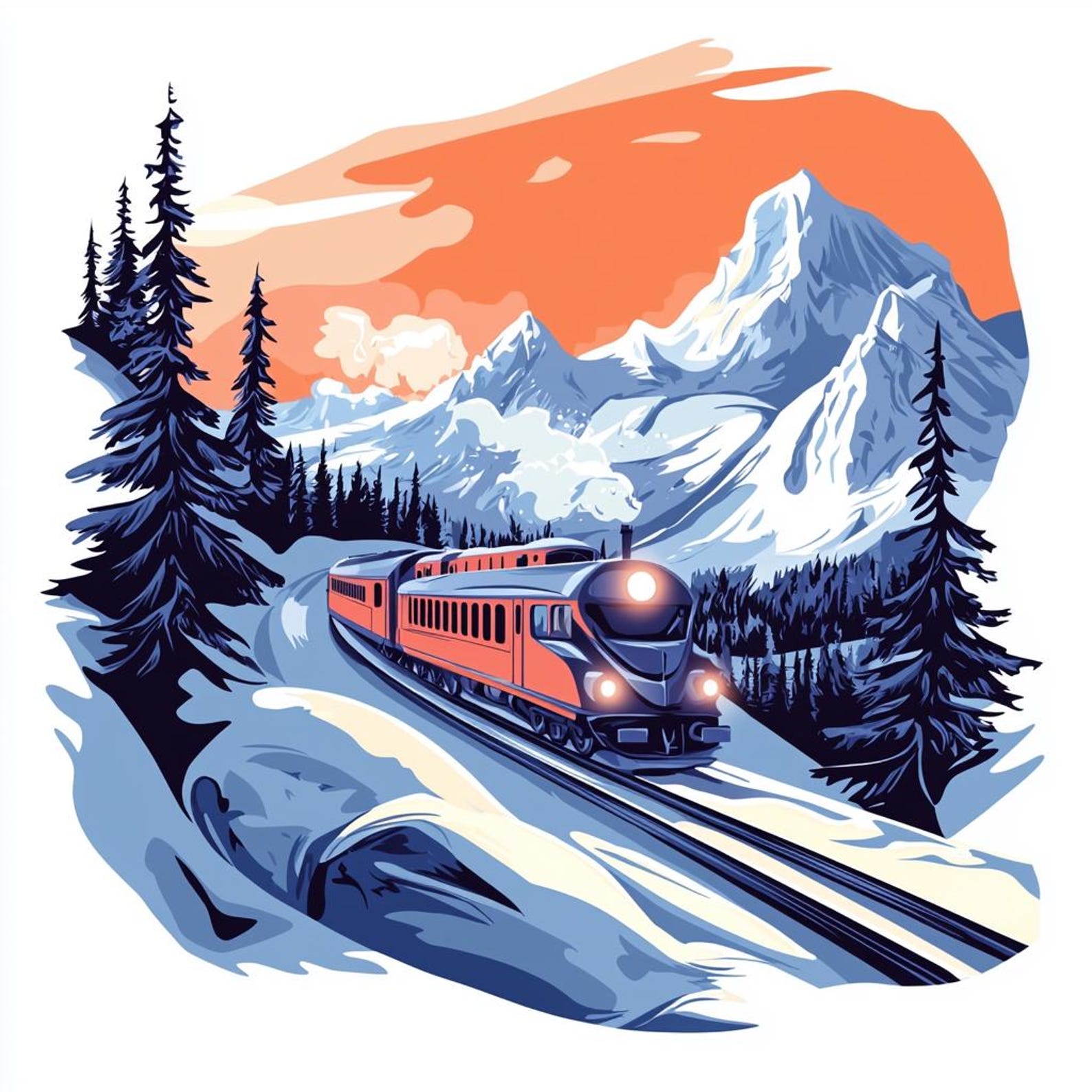 Cartoon Trains 40 Jpgs - Digital Print, Watercolour, Wall Art ...