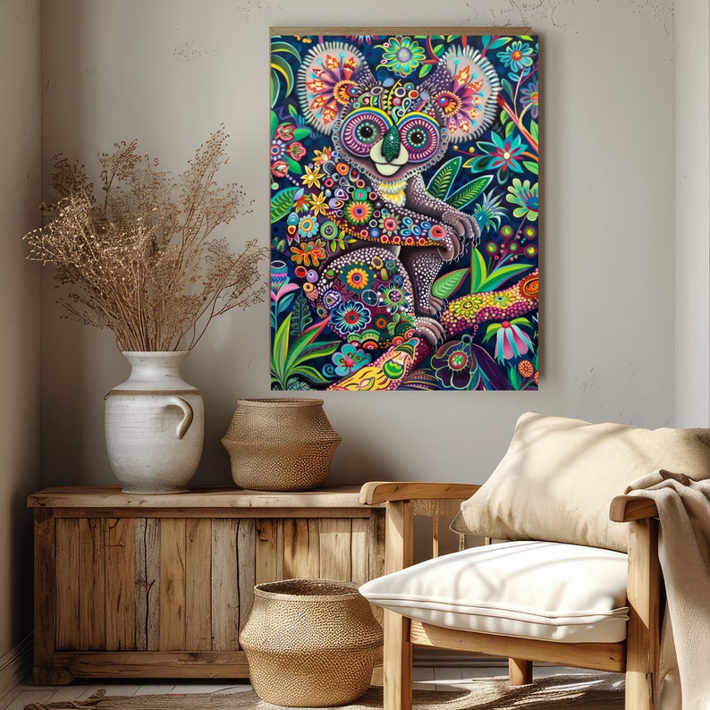 Colorful Handcrafted Koala Huichol Art With Intricate Beadwork | Unique ...