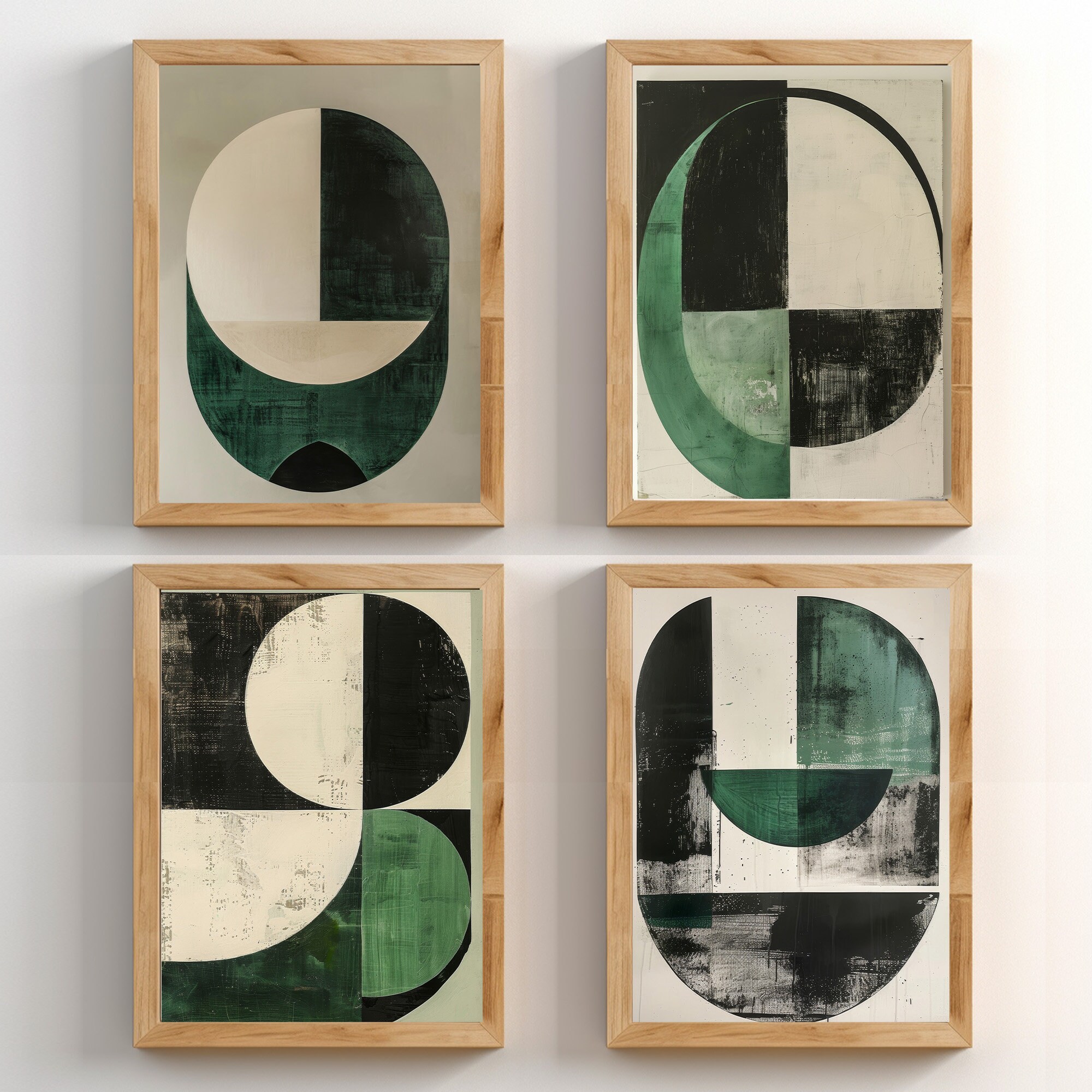 Mid-century Modern Geometric Art Print | Abstract Arch Half Circles ...