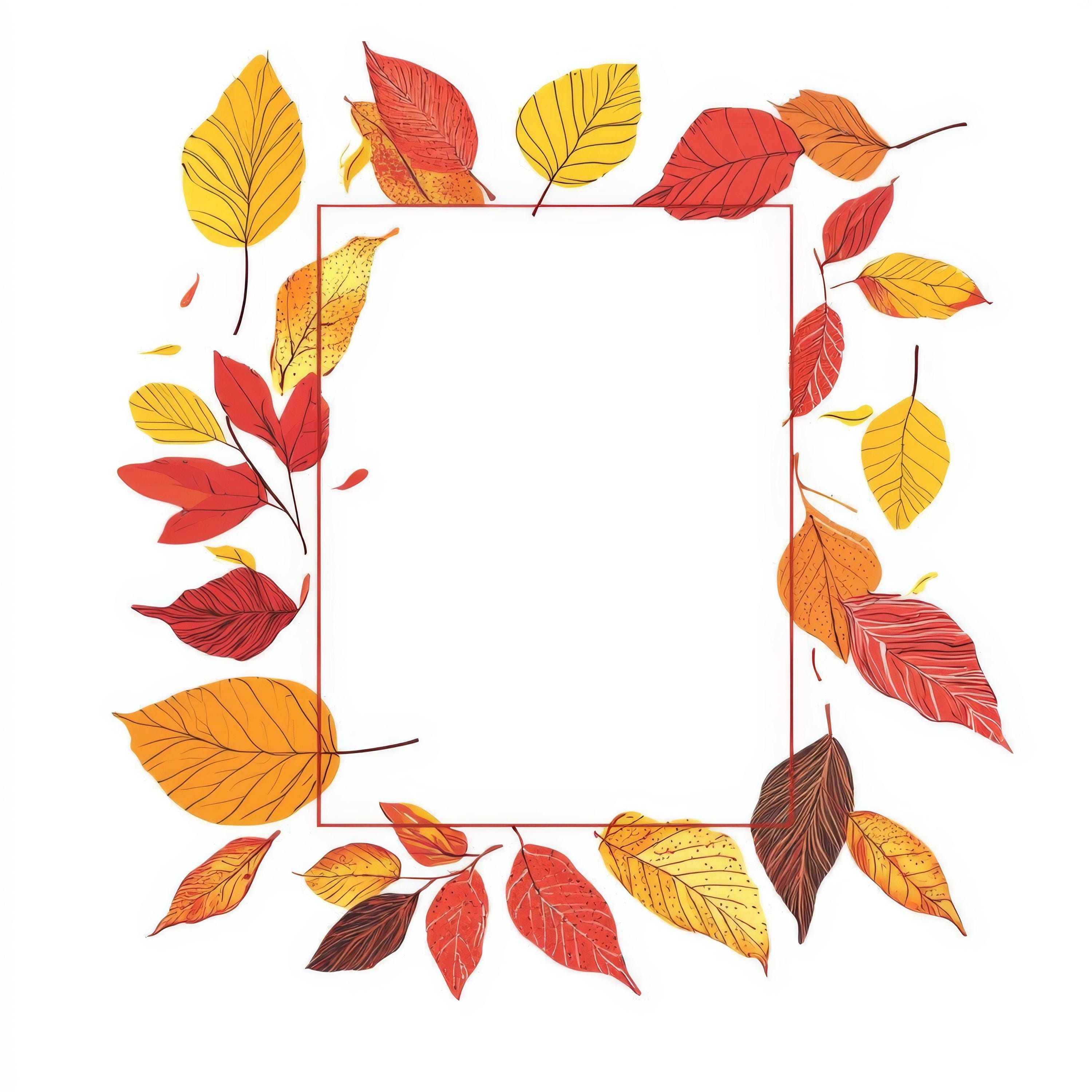 36 Autumn Leaves Frames Clipart, Frame Borders Clipart, Printable ...
