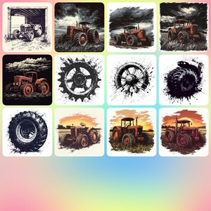 Rusty Tractors 40 Jpgs - Digital Print, Watercolour, Wall Art ...