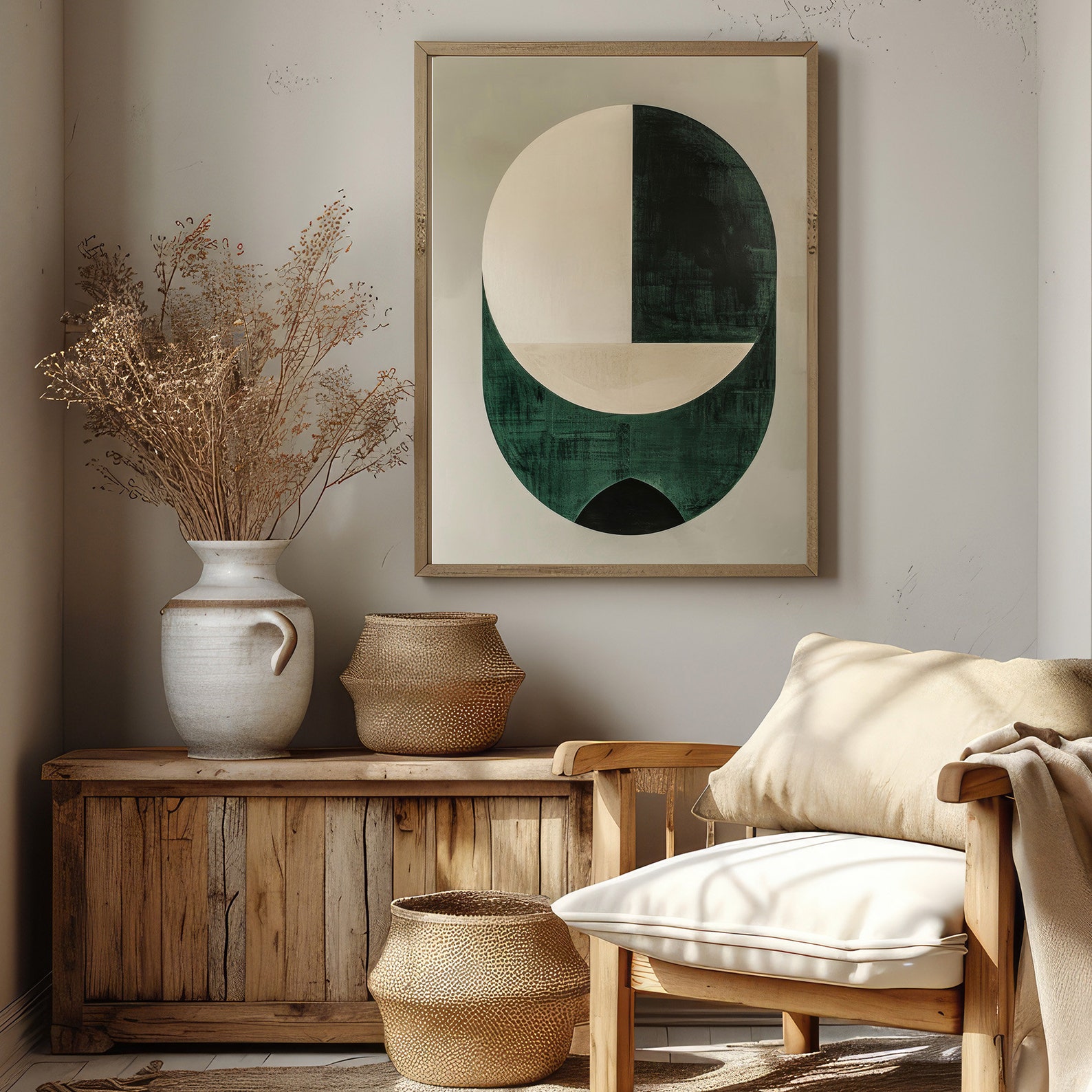 Mid-century Modern Geometric Art Print Abstract Arch Half Circles Black ...
