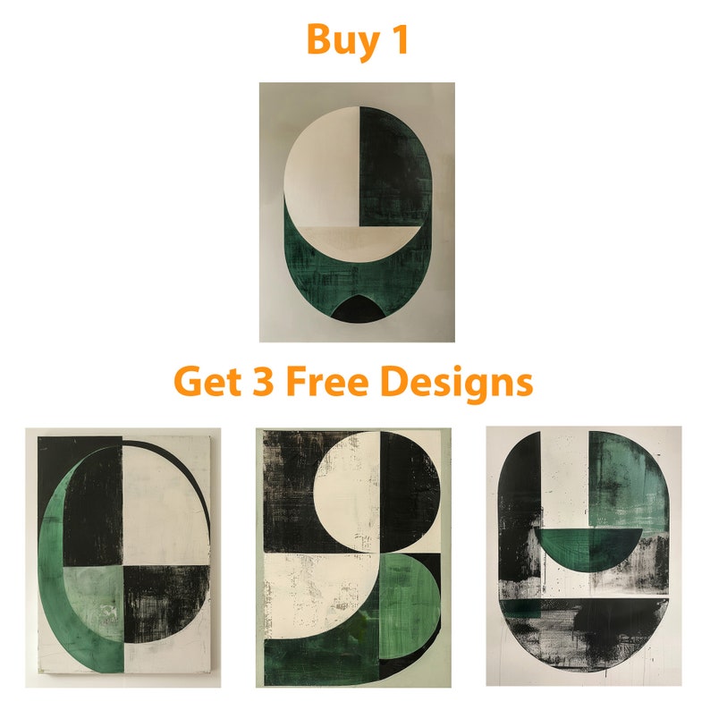 Mid-century Modern Geometric Art Print | Abstract Arch Half Circles ...