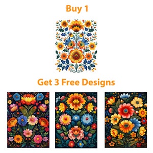Polish Folk Art Flower Pattern | Digital Download | Traditional Polish ...