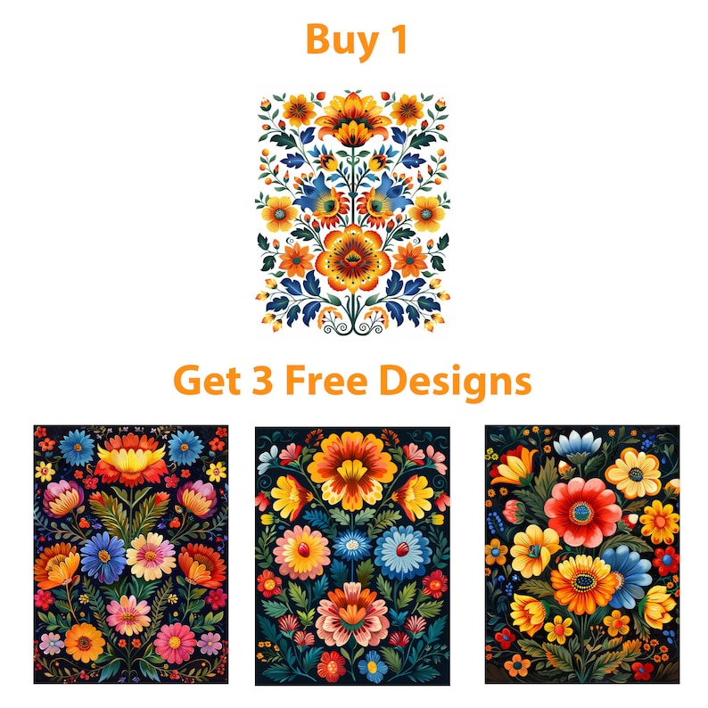 Polish Folk Art Flower Pattern | Digital Download | Traditional Polish ...