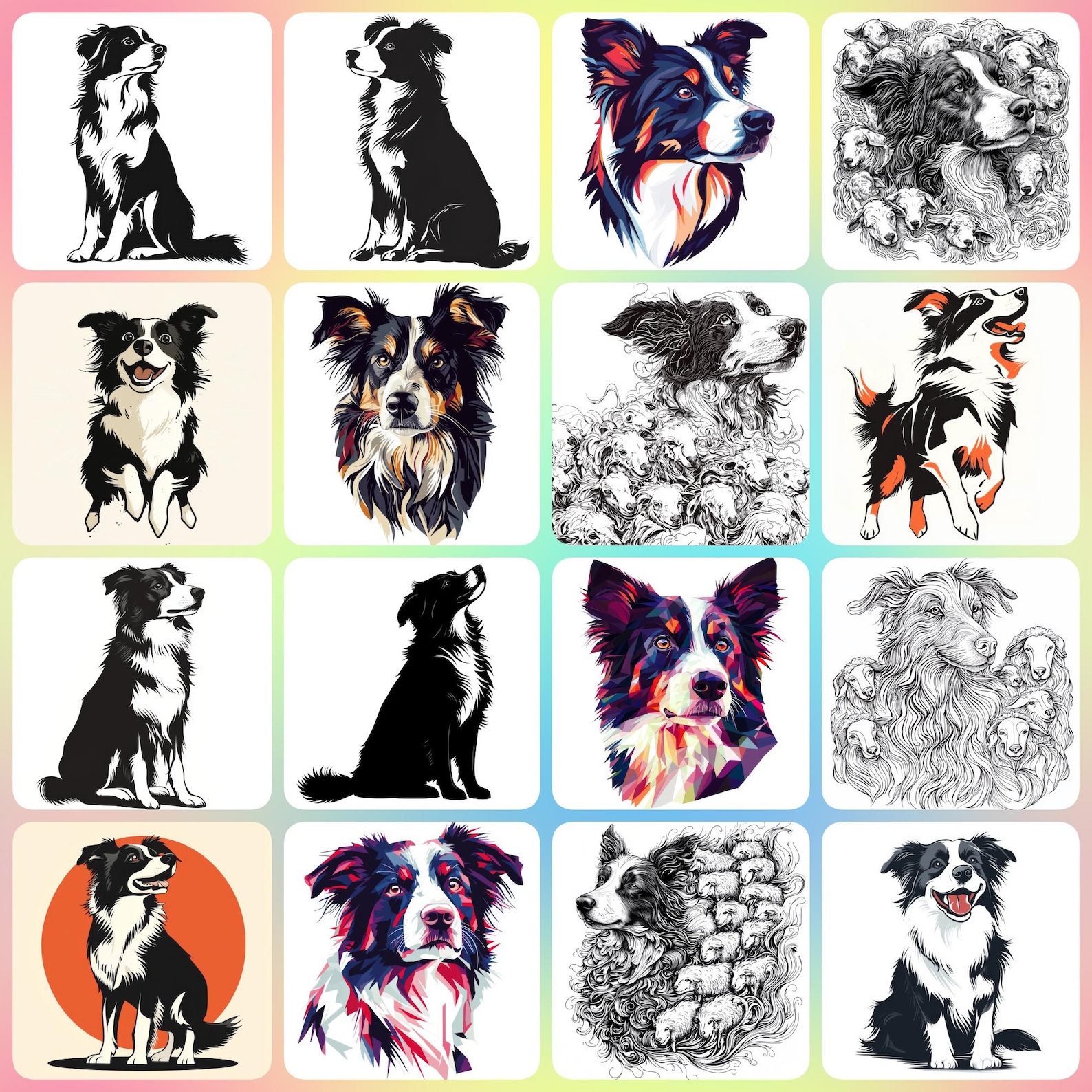 32 Jpgs High Quality Designs of Border Collie Dog Breed Clip Art ...
