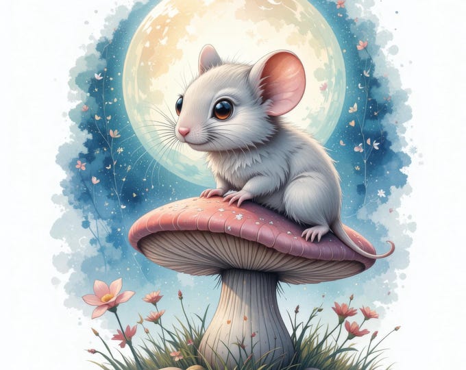 10 Sleeping Mouse Clipart, Mouse Nursery, Printable Watercolor Clipart ...