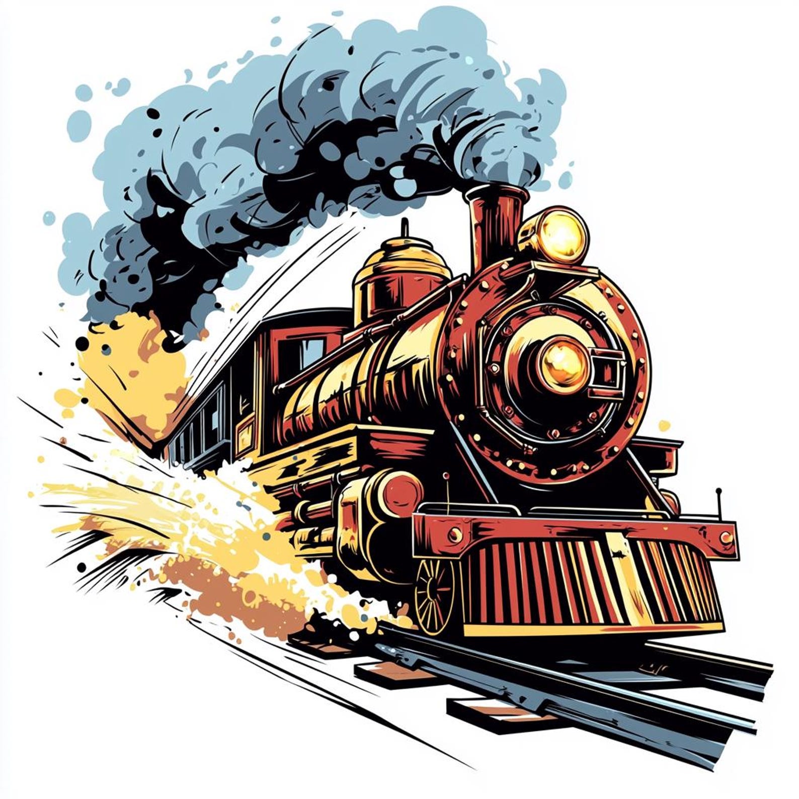 Cartoon Trains 40 Jpgs - Digital Print, Watercolour, Wall Art ...