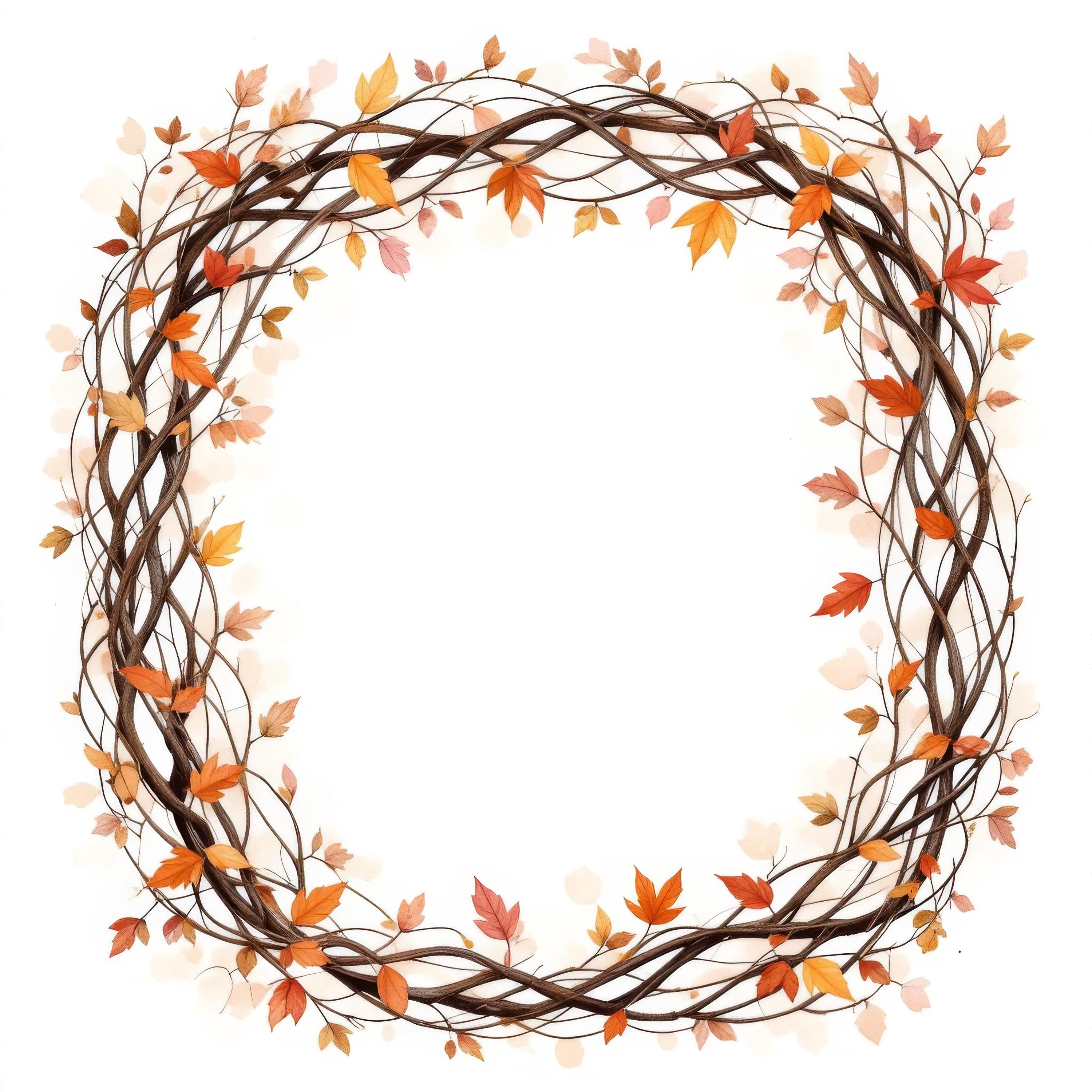 38 Autumn Leaves Frames Clipart, Frame Borders Clipart, Printable ...