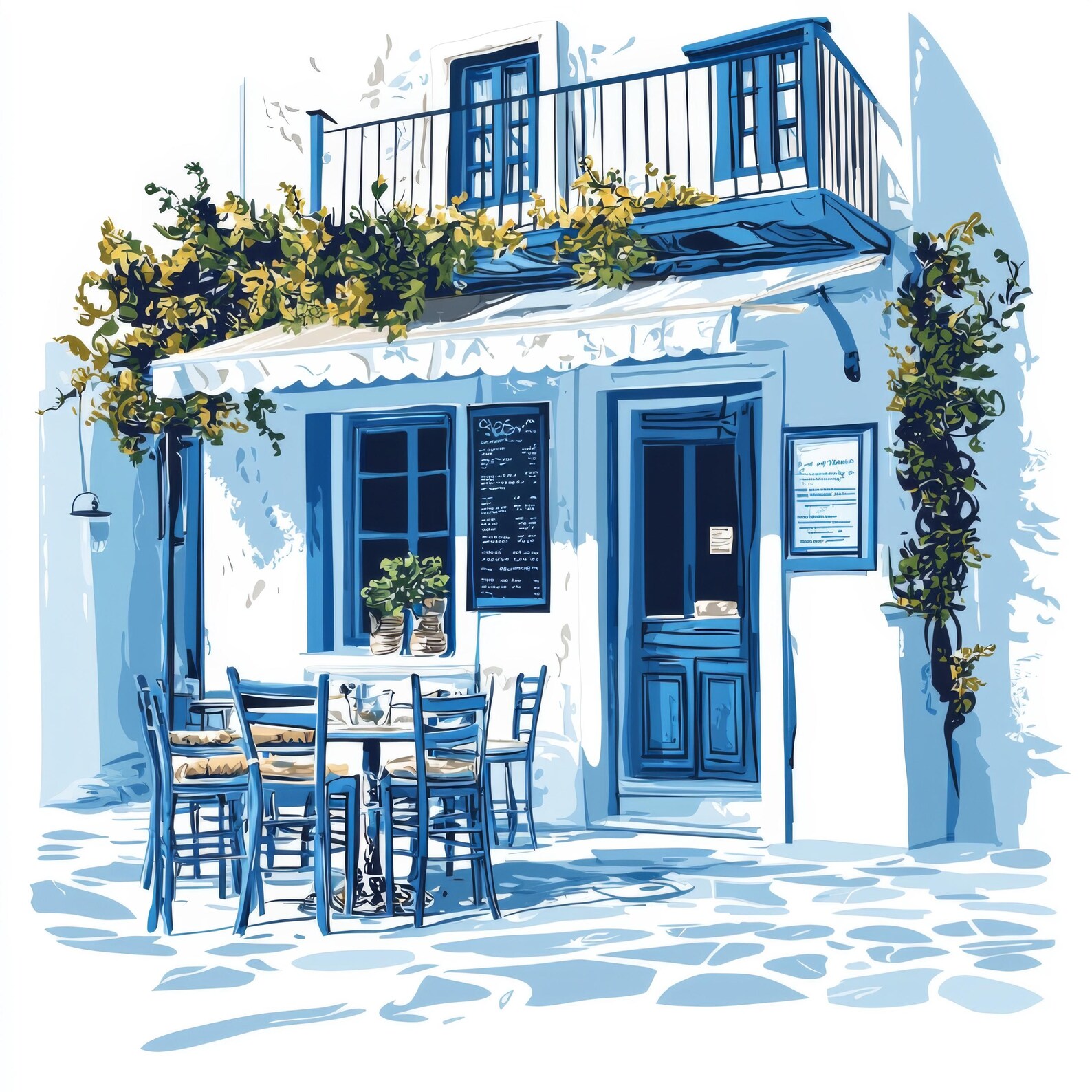 32 Jpgs High Quality Designs of Greek Cafes Set of Exquisite ...