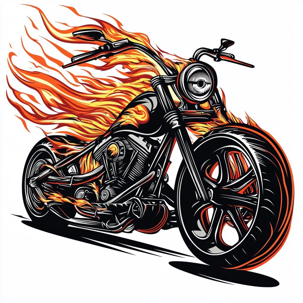 American Motorcycles Clip Art 32 Jpgs Digital, Journaling, Watercolour ...