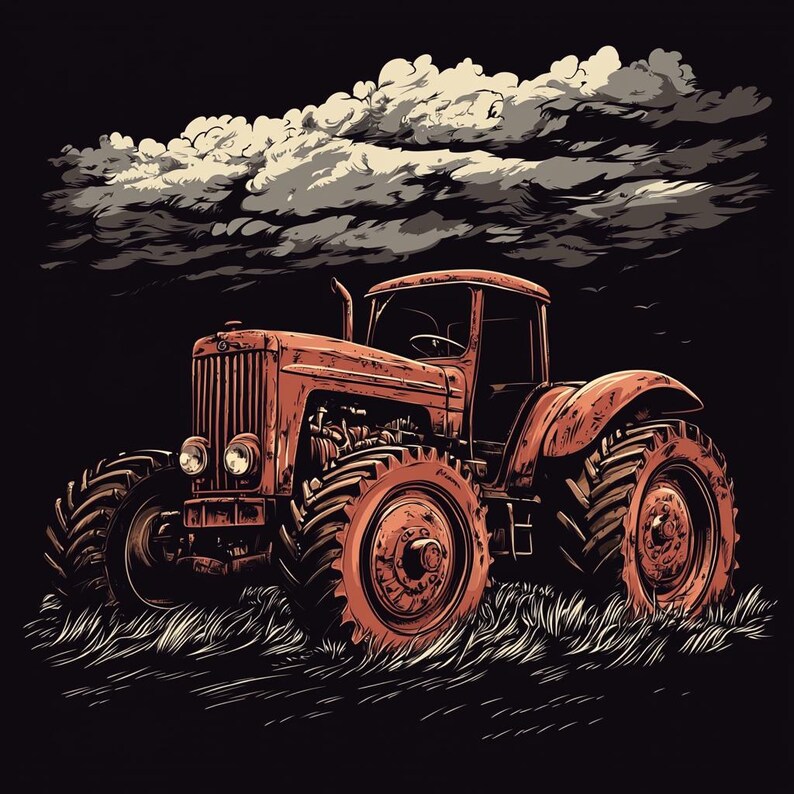 Rusty Tractors 40 Jpgs - Digital Print, Watercolour, Wall Art ...