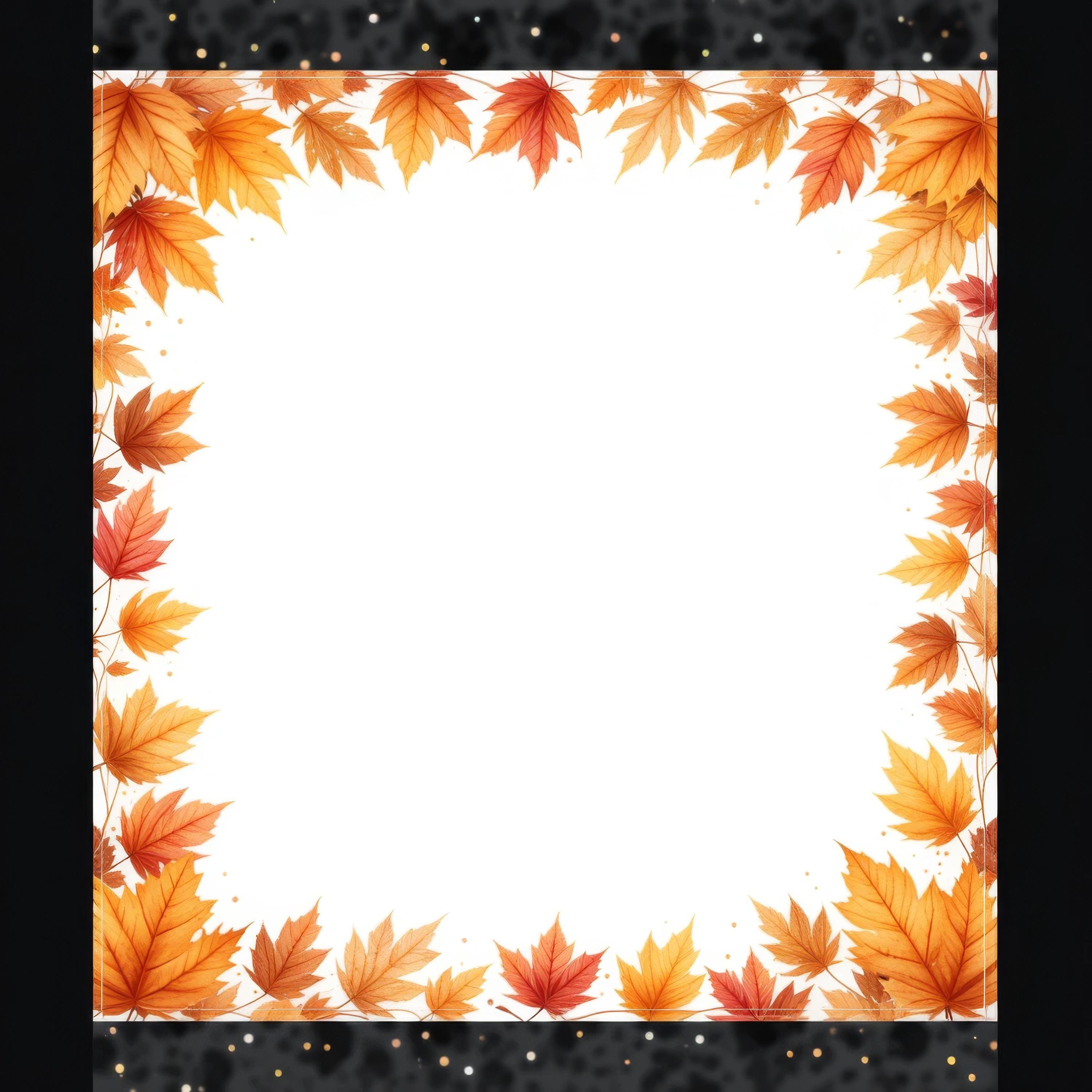 38 Autumn Leaves Frames Clipart, Frame Borders Clipart, Printable ...