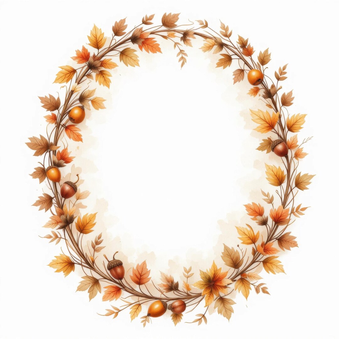 38 Autumn Leaves Frames Clipart, Frame Borders Clipart, Printable ...