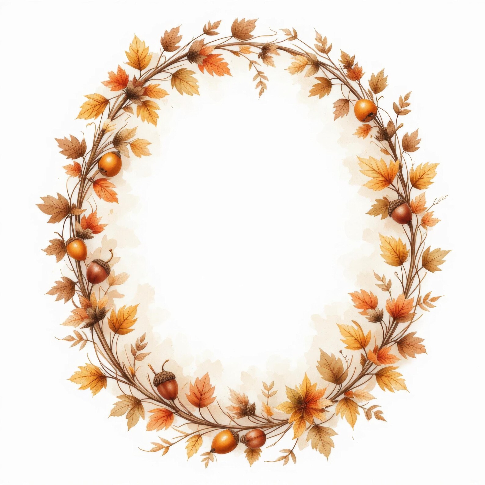 38 Autumn Leaves Frames Clipart, Frame Borders Clipart, Printable ...