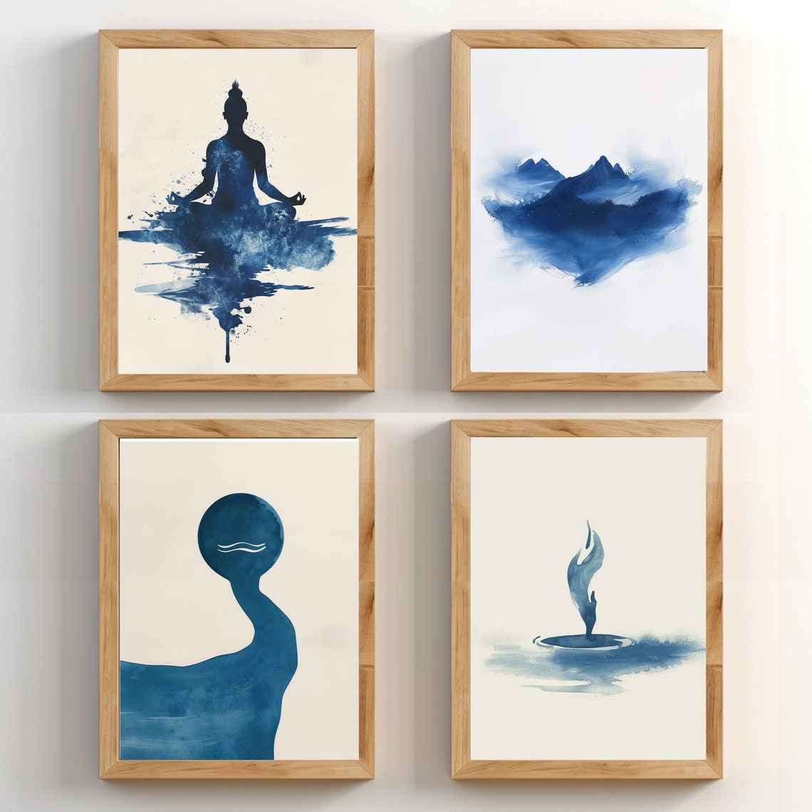 Minimalist Breathwork Wall Art | Deep Blue Breath Symbol | Digital ...