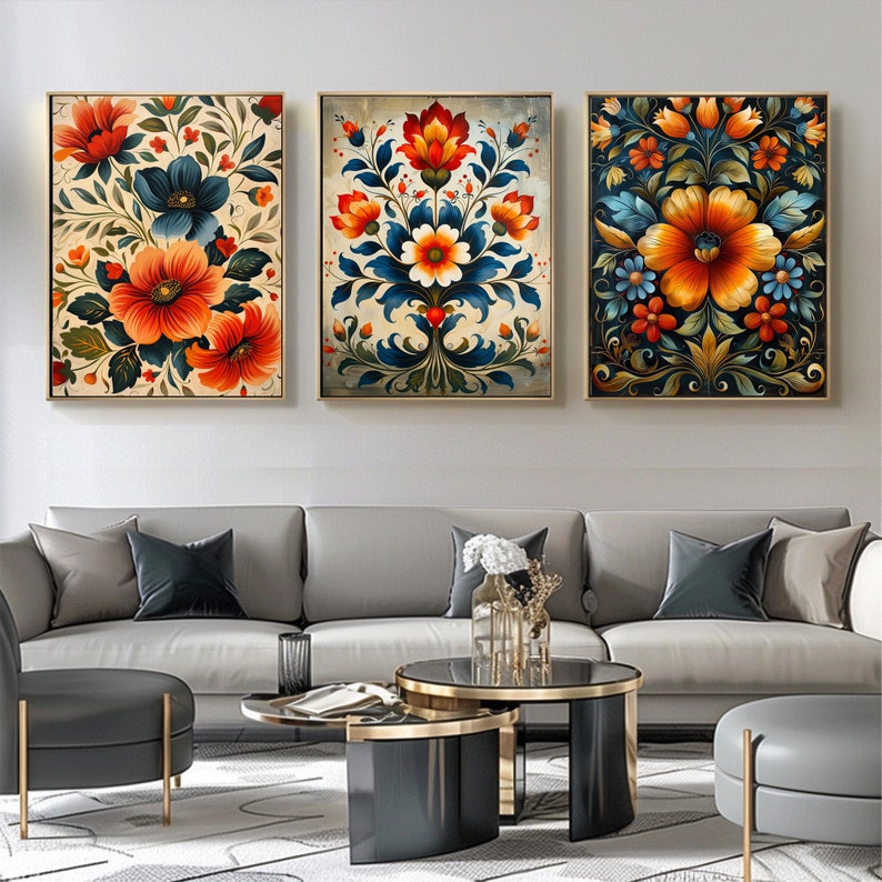 Norwegian Traditional Rosemaling Wall Art - Digital Download, Paint ...