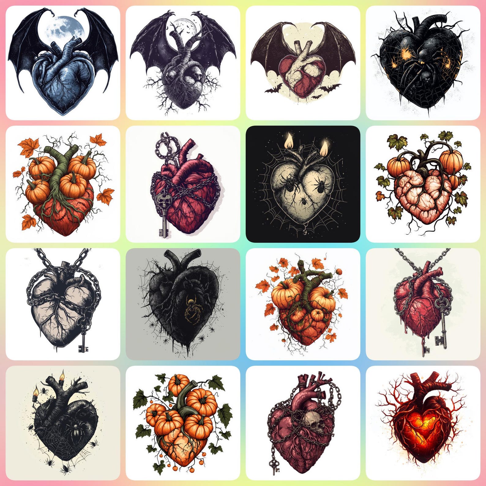 36 Human Heart Clipart, Anatomy, Halloween, Printable Watercolor ...