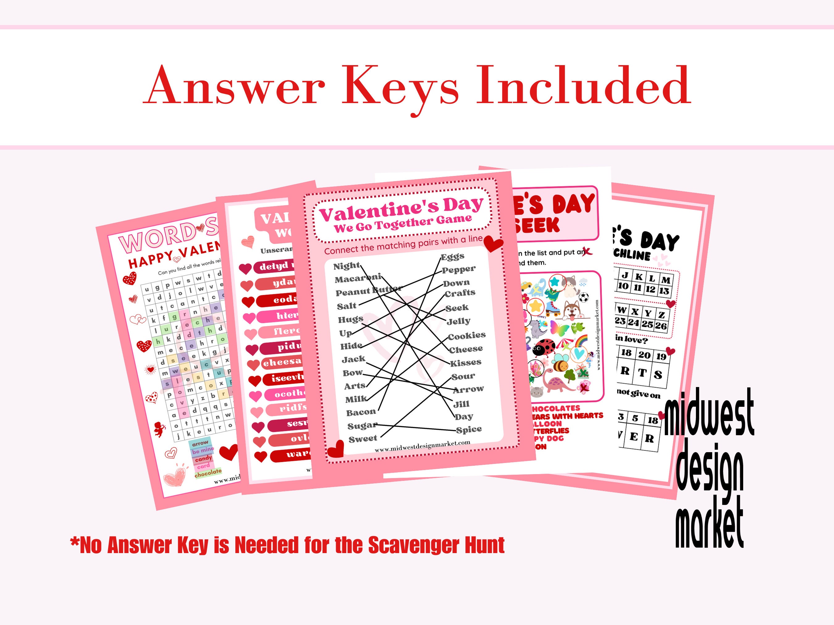 Juegos de San Valentín imprimibles, juegos de aula de descarga ...