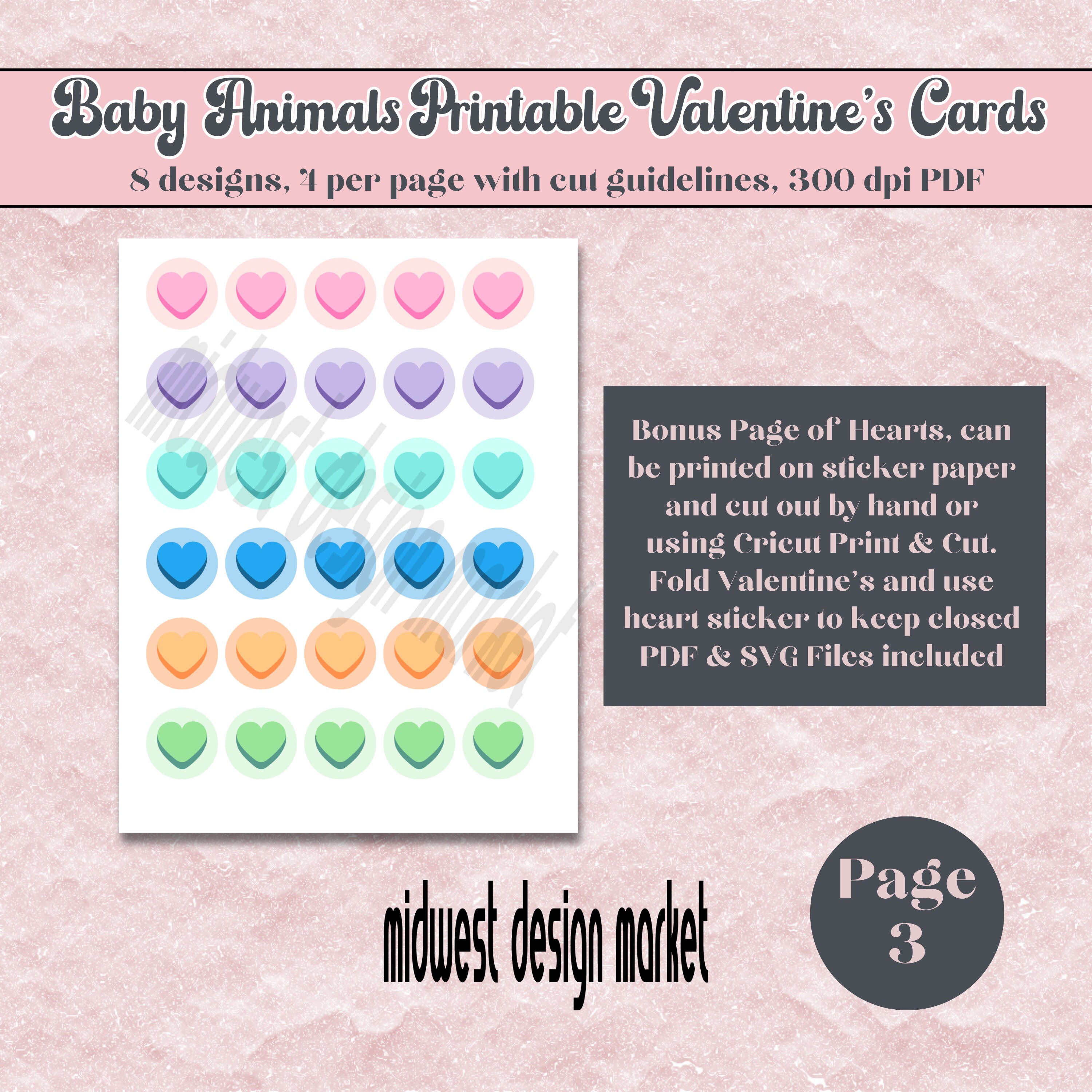 Printable Valentine Cards for Kids, Instant Download Valentine's Day ...