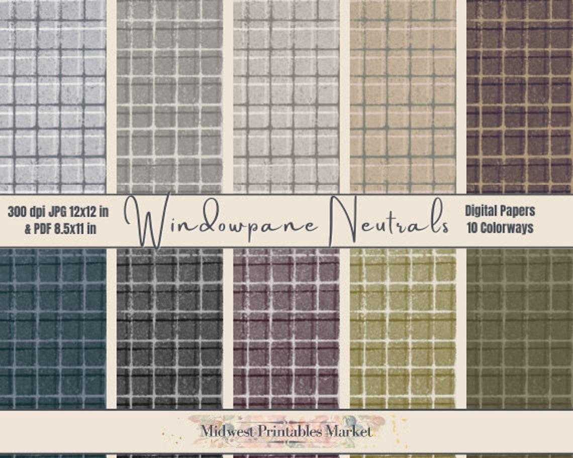 Printable Scrapbook Paper, Digital Paper Bundle, Digital Paper, Plaid ...