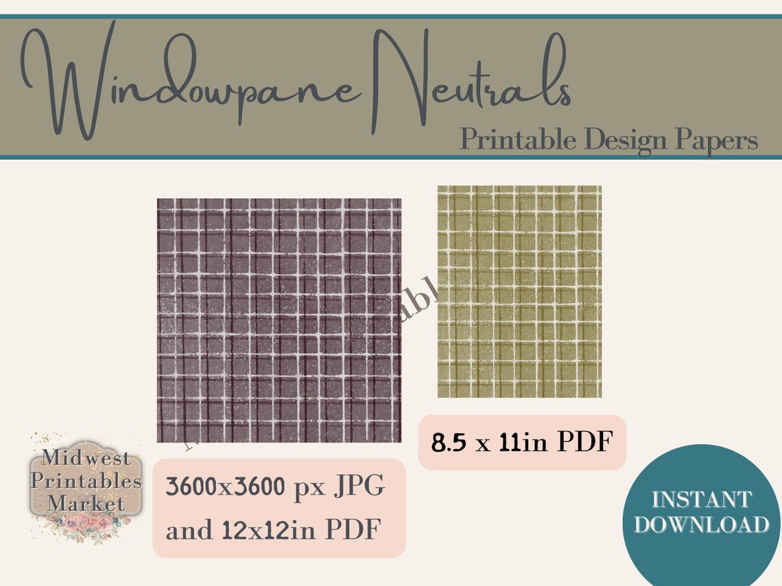 Printable Scrapbook Paper, Digital Paper Bundle, Digital Paper, Plaid ...