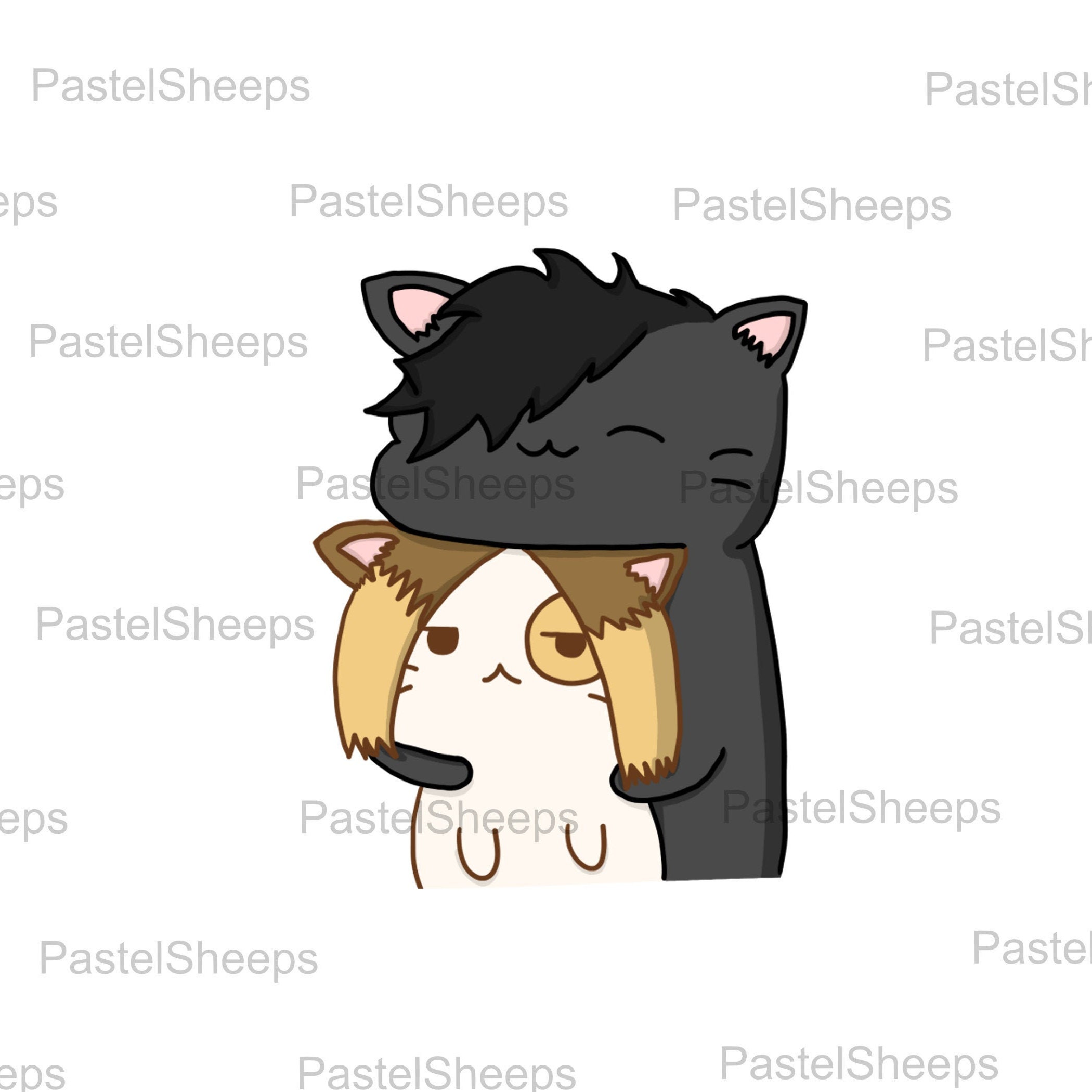 Kuroo y Kenma Cats arte haikyuu descarga instantánea | Etsy